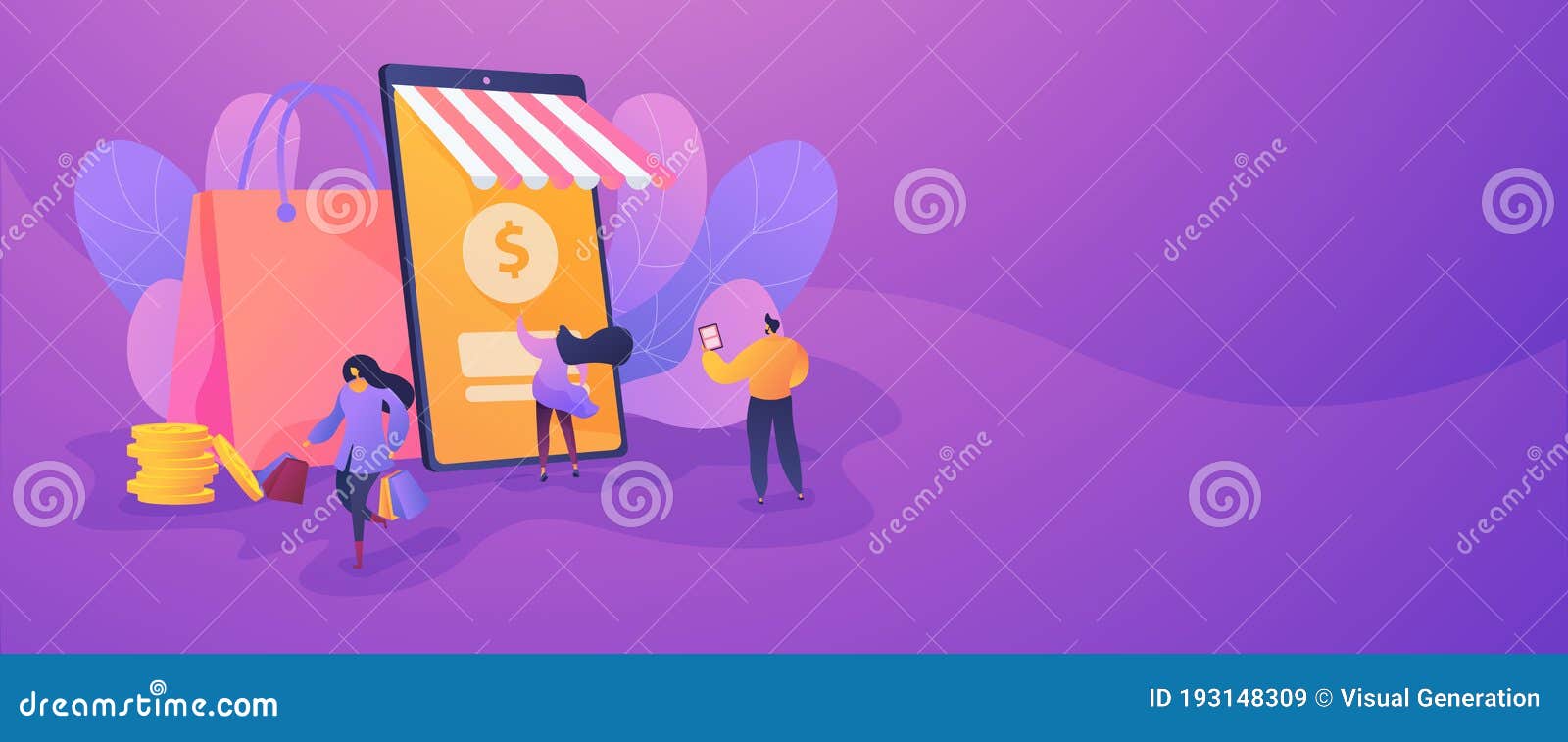 Smart Retail In Smart City Concept Illustration Cartoon Vector ...