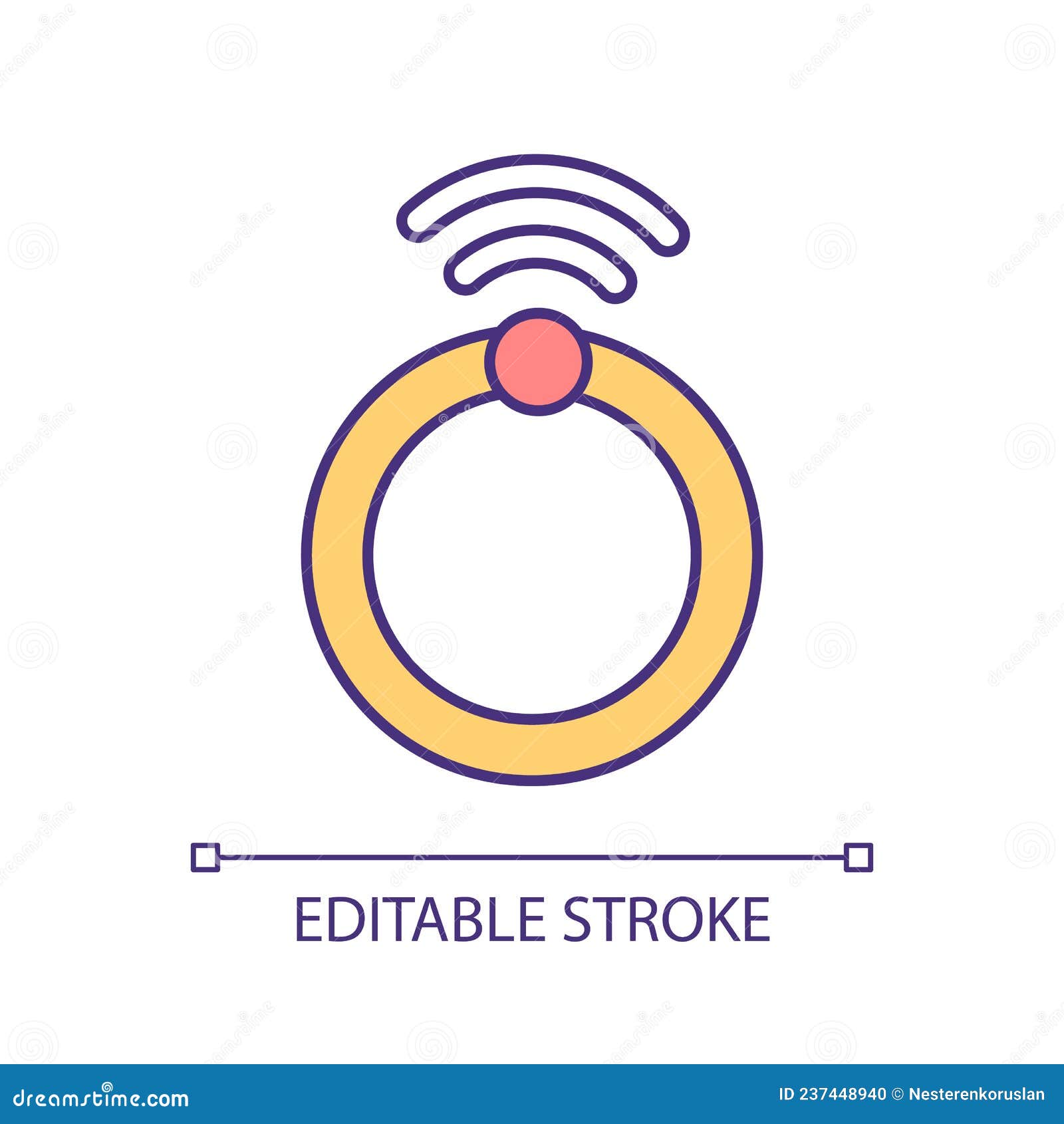 Smart ring RGB color icon stock vector. Illustration of logo - 237448940
