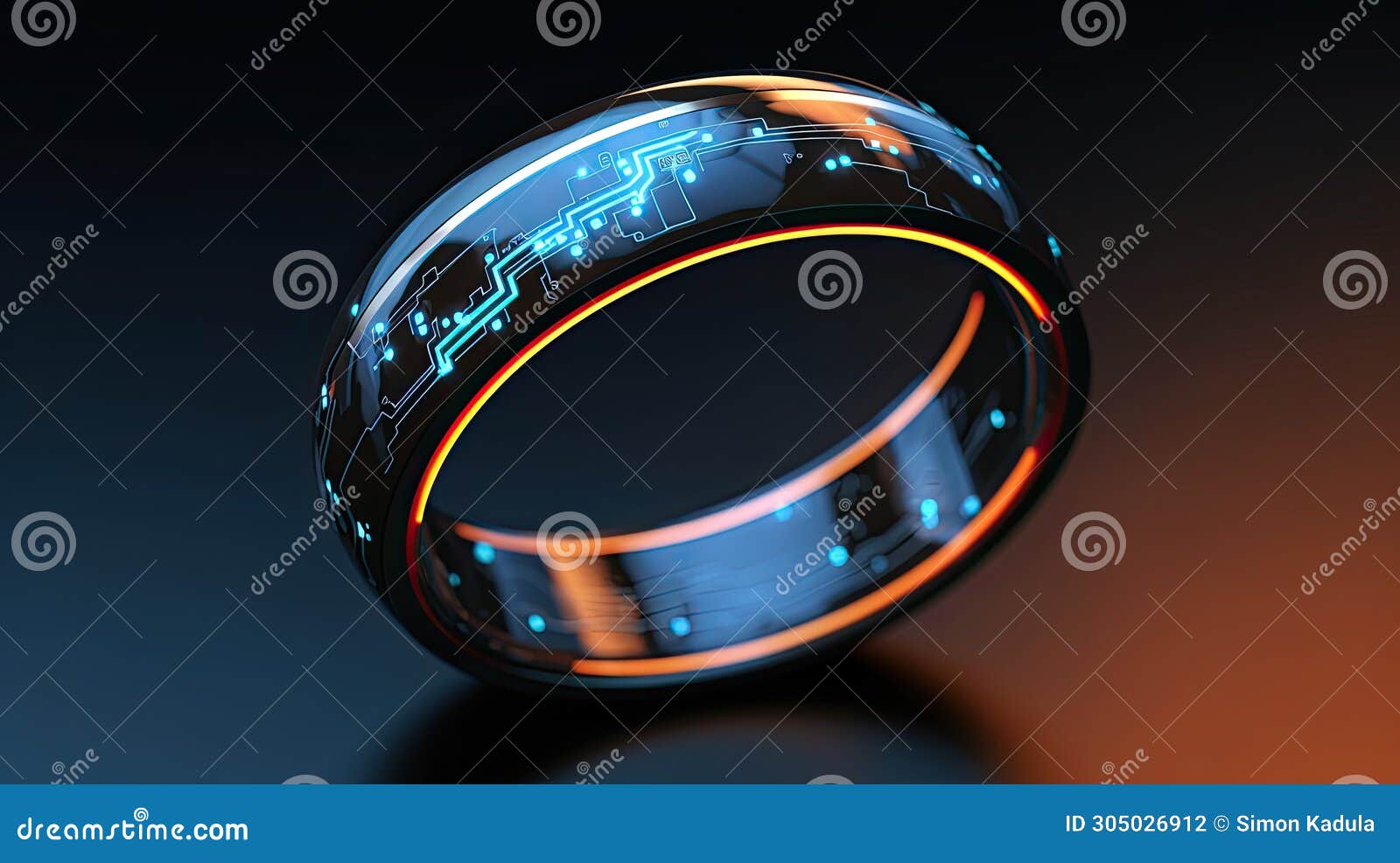 Smart Ring with Technologies Inside, an Inteligent Ring Concept Stock ...