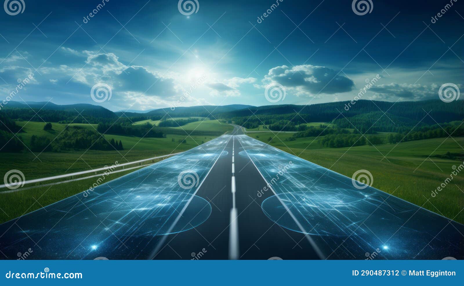 Smart road stock illustration. Illustration of driving - 290487312