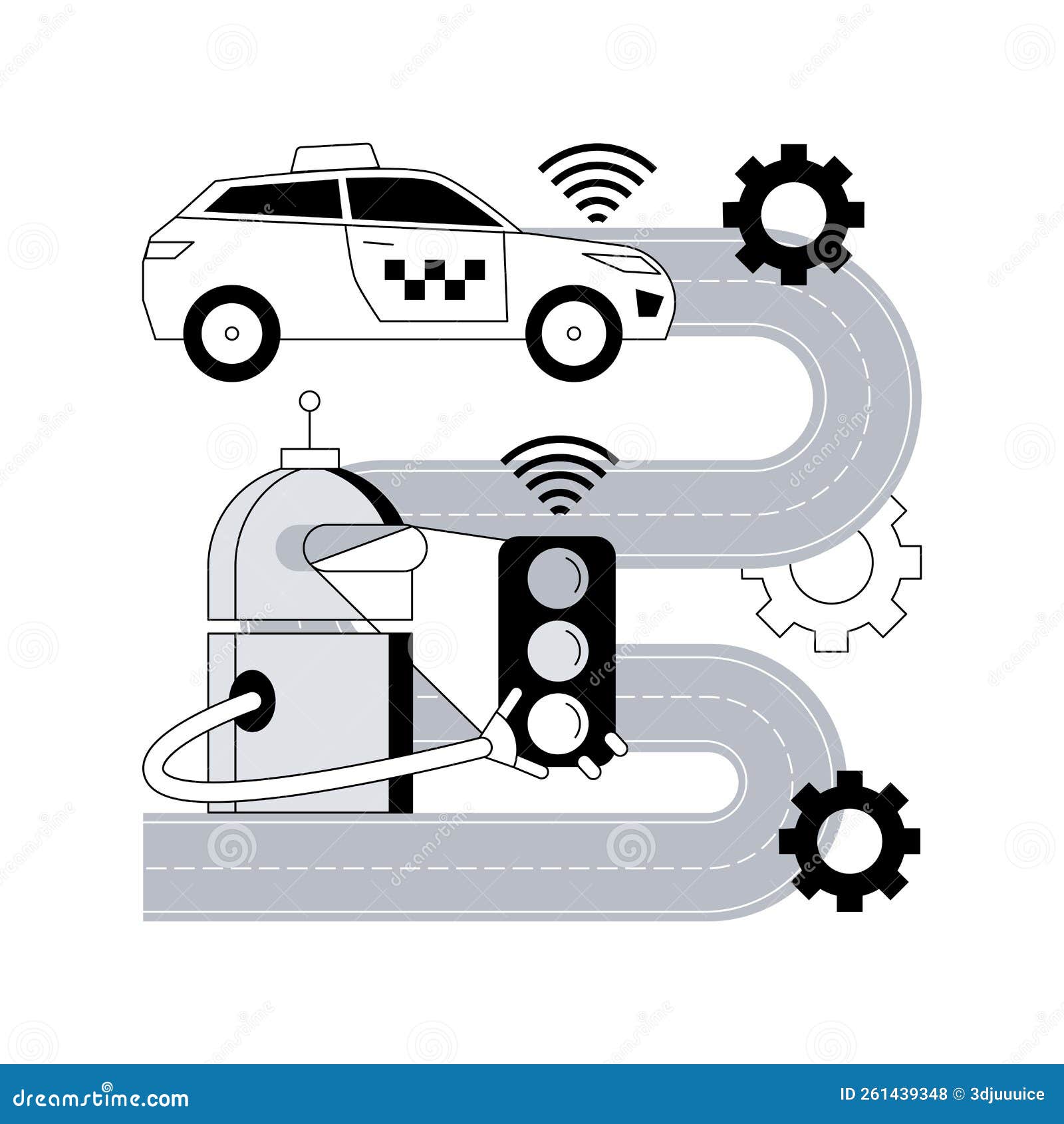 Smart Roads Construction Abstract Concept Vector Illustration. Stock ...