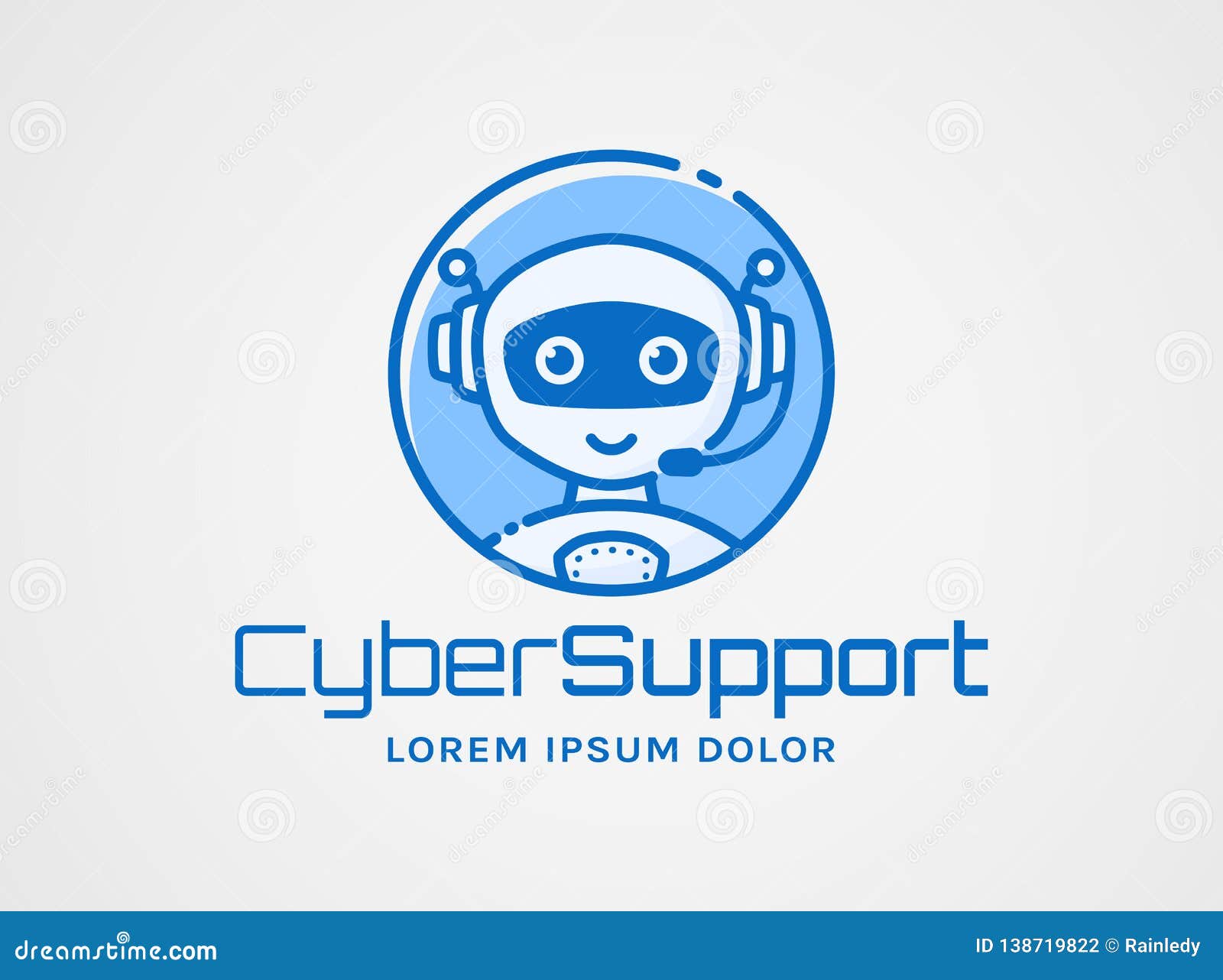 Robotic Customer Support. Vector Logo Stock Vector - Illustration of ...
