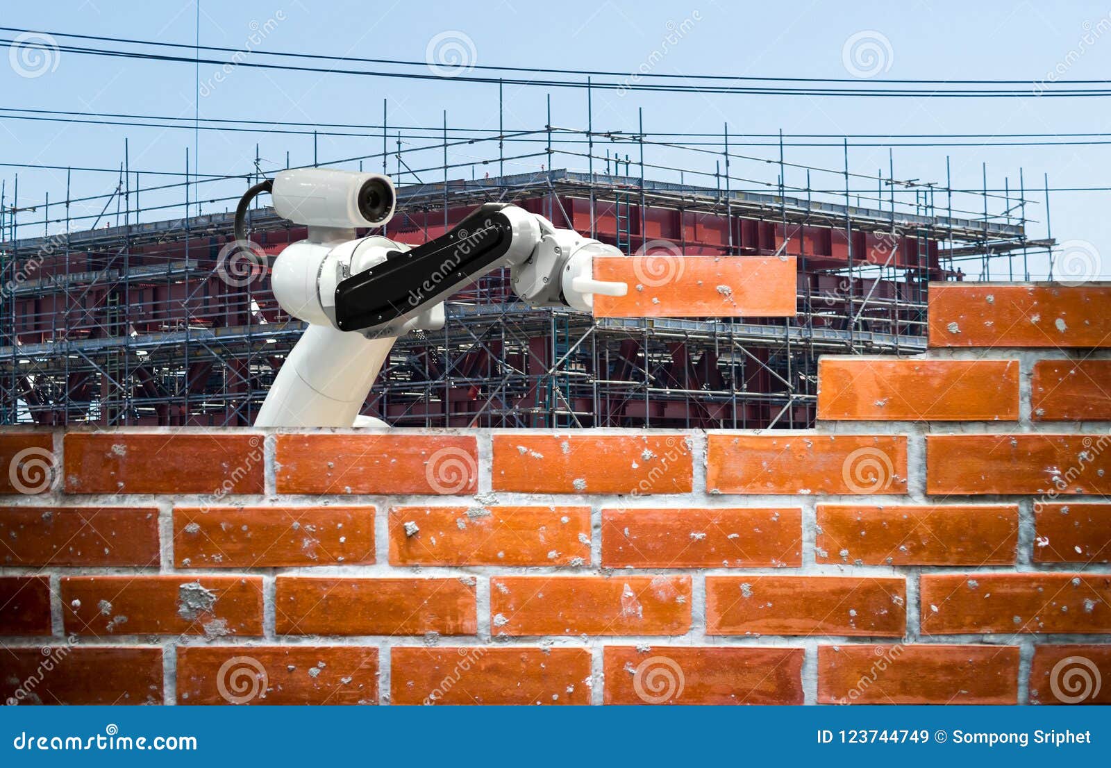 Smart Robot Industry 4.0 Arm Brick Building Construction Human Force ...