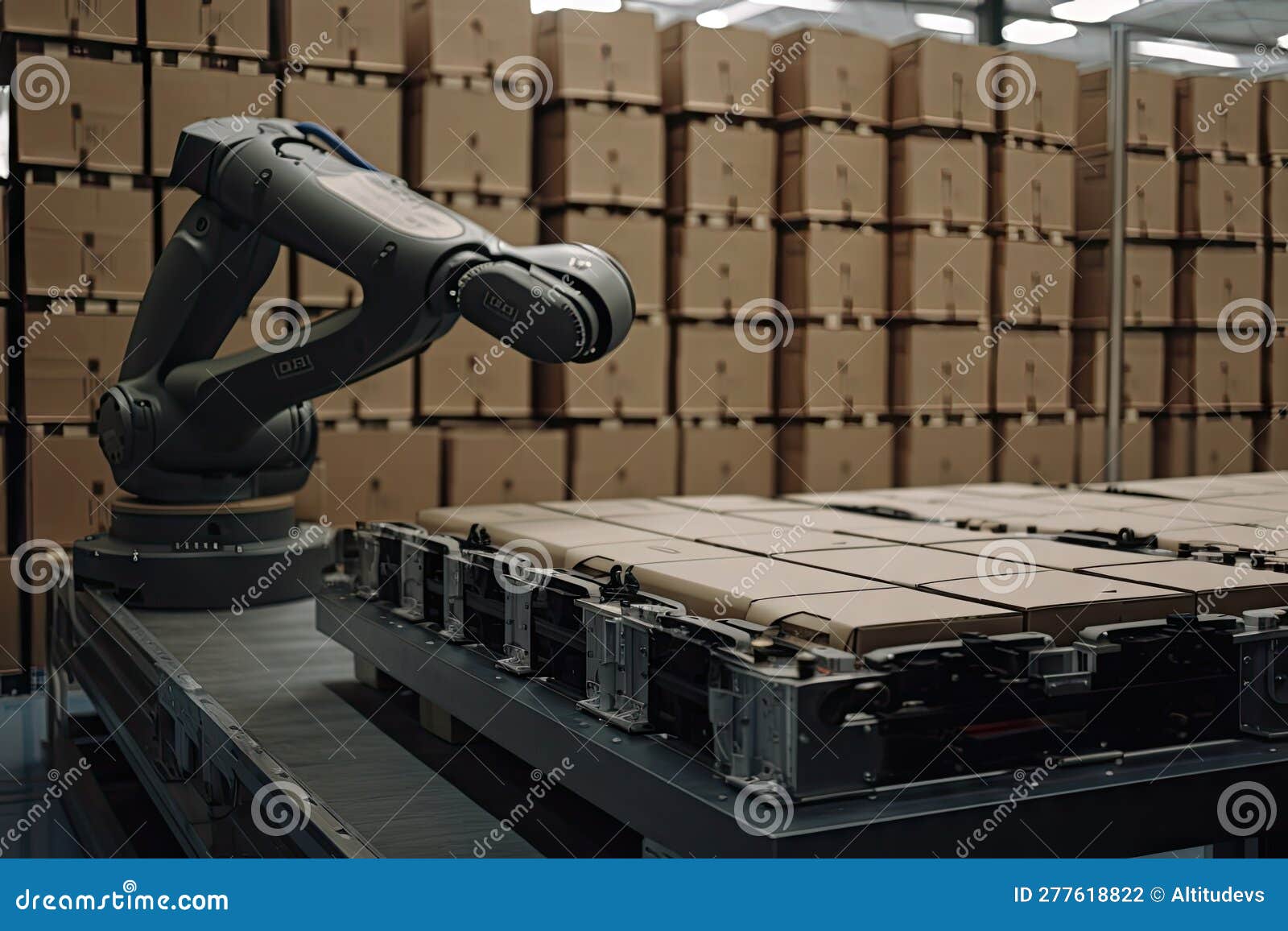 Smart Robot Picking and Placing Boxes on Shipping Pallets Stock ...