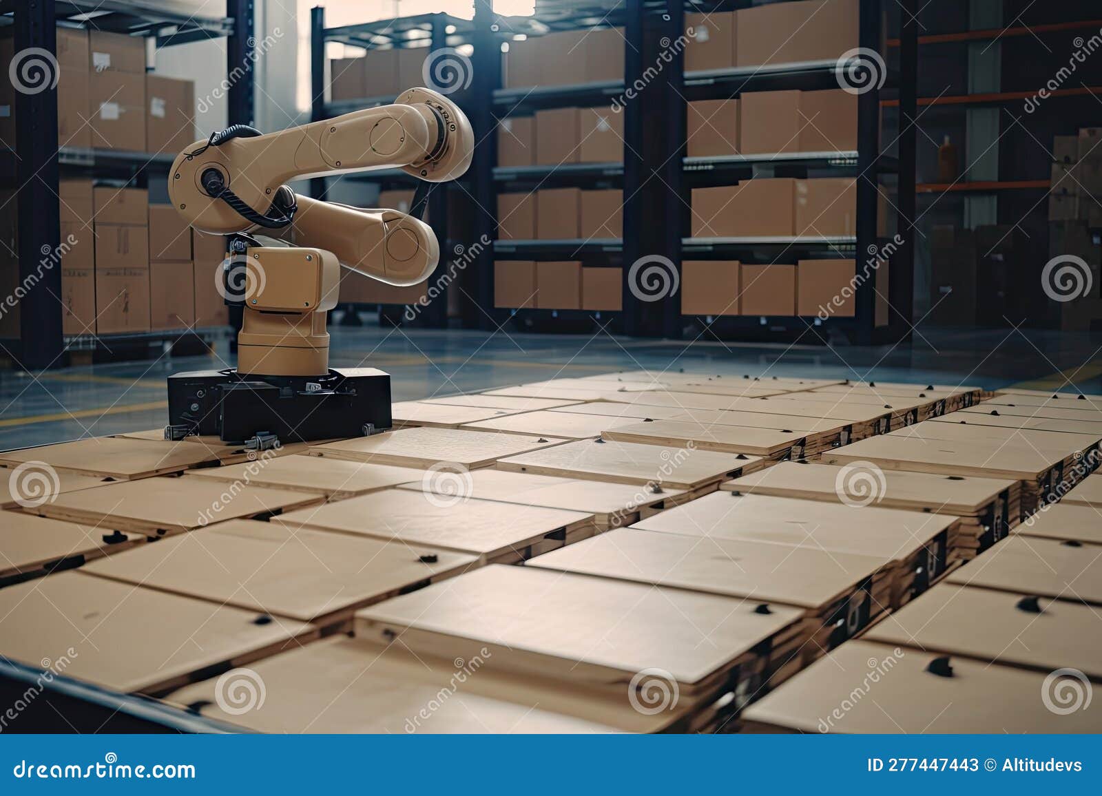 Smart Robot Picking and Placing Boxes on Shipping Pallets Stock Image ...