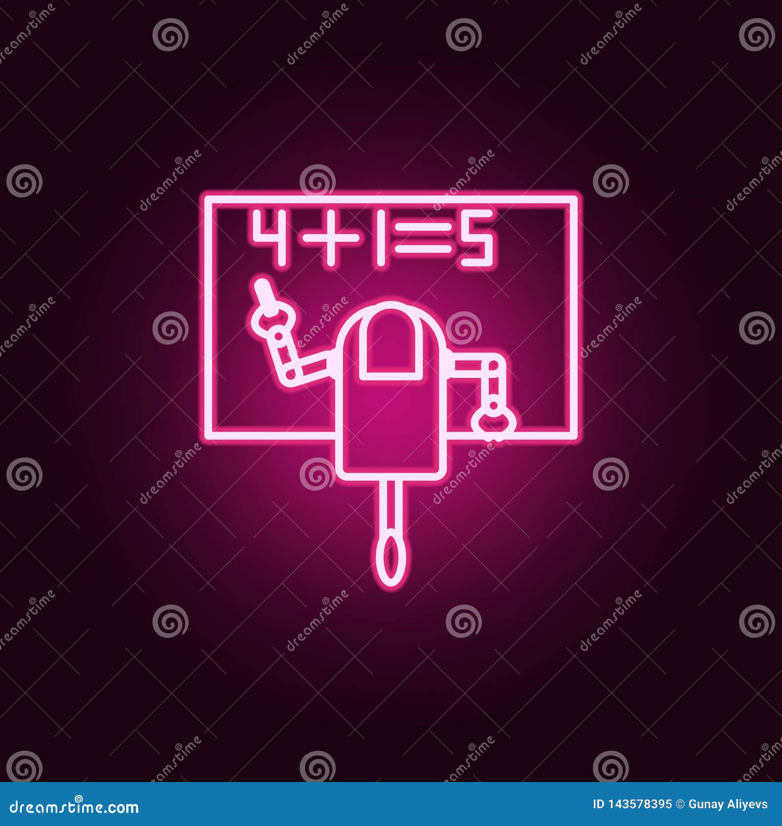 Smart Robot, Teacher Robot Neon Icon. Elements of Artifical ...