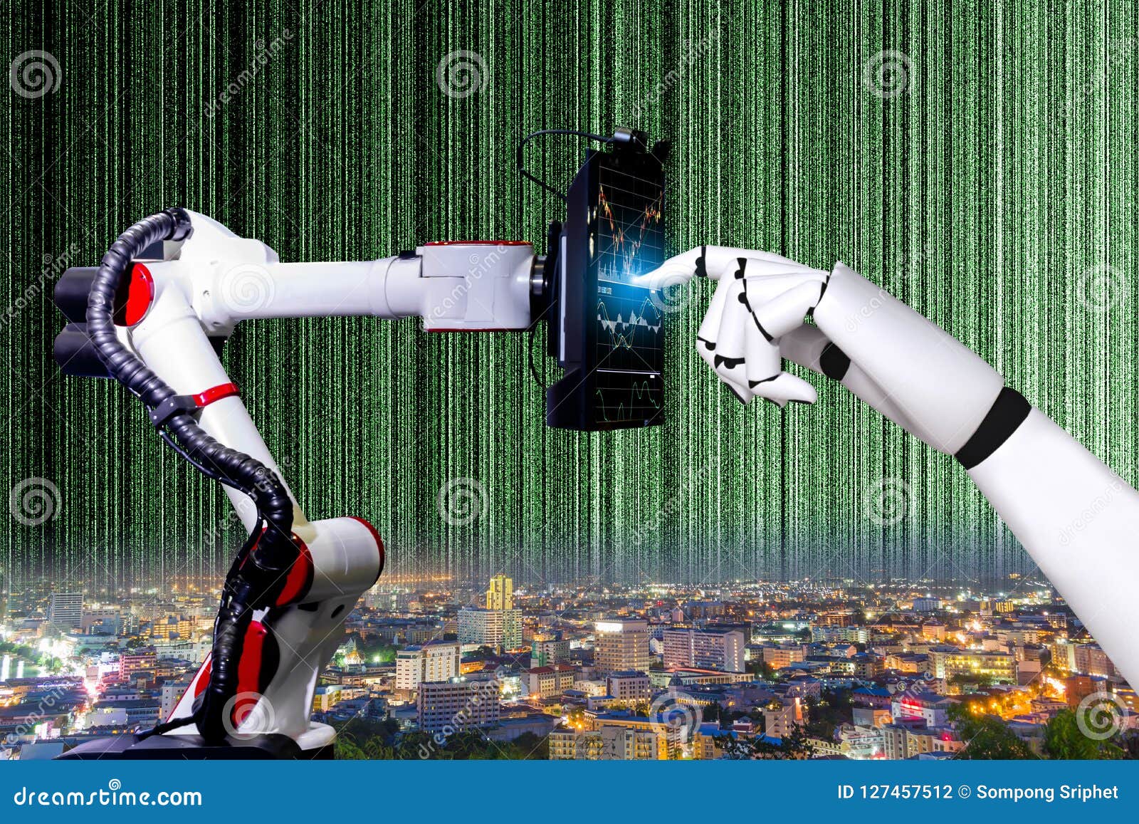 Smart Robot Touch Screen Computer Systems Stock Photo - Image of market ...