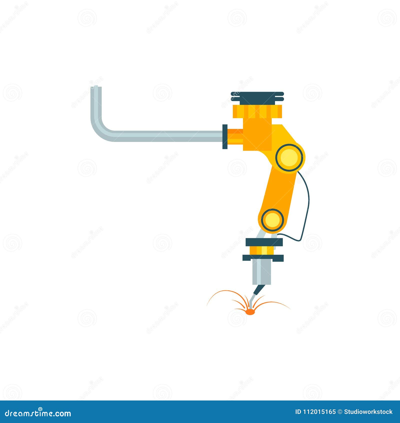 Smart Robotic Welding Machine Element Stock Vector - Illustration of ...