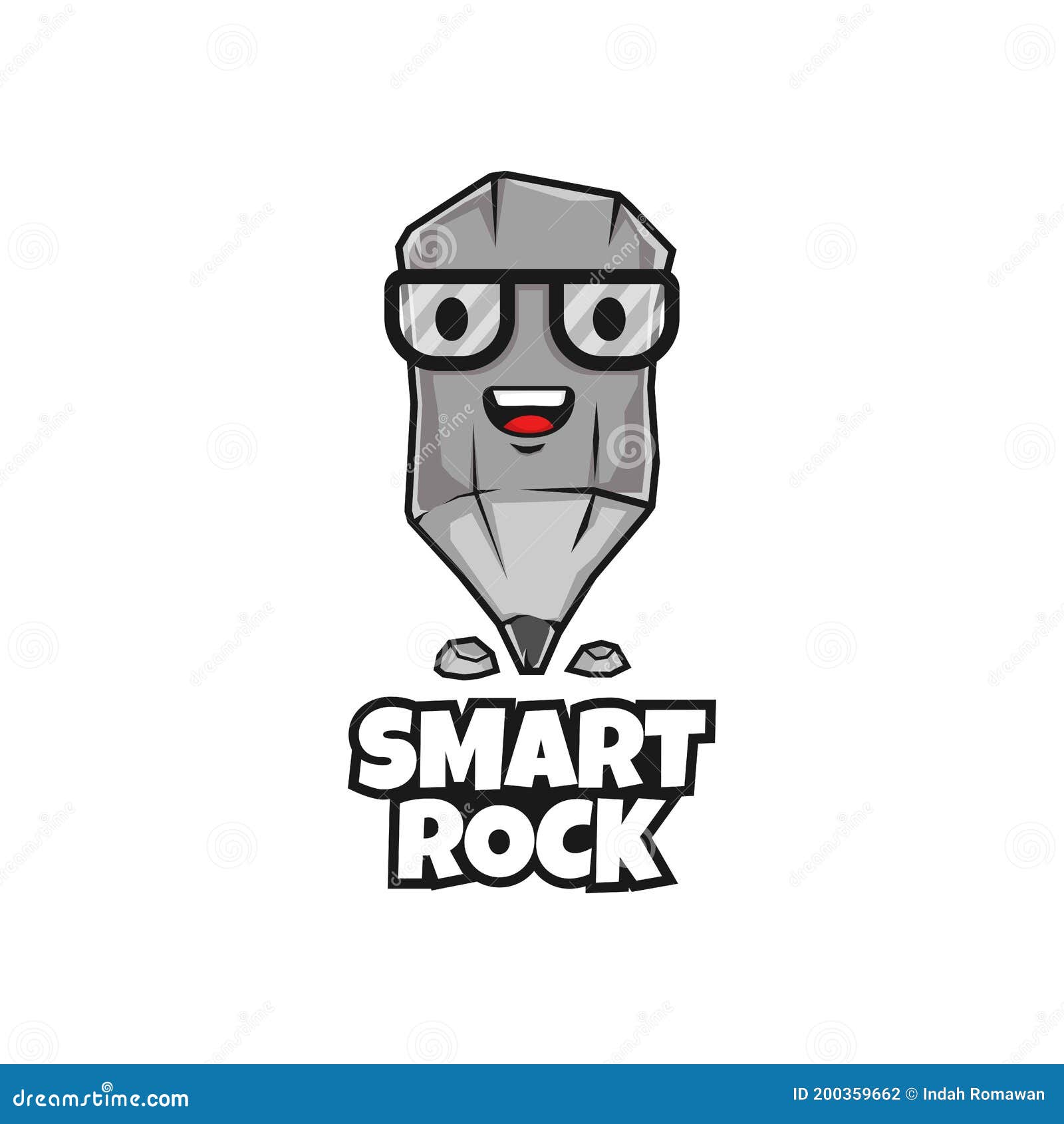 Smart rock logo. geek rock stock illustration. Illustration of logo ...