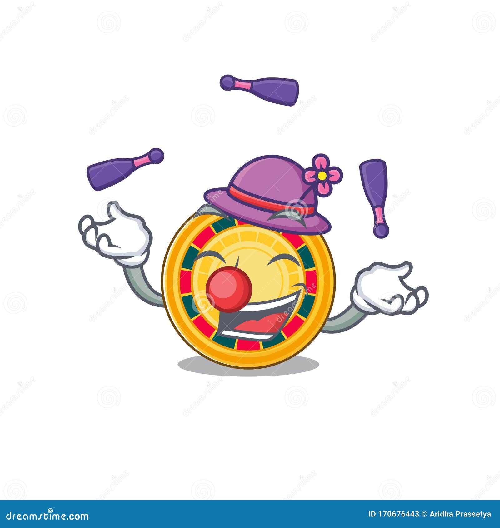 Smart Roulette Cartoon Character Design Playing Juggling Stock Vector ...