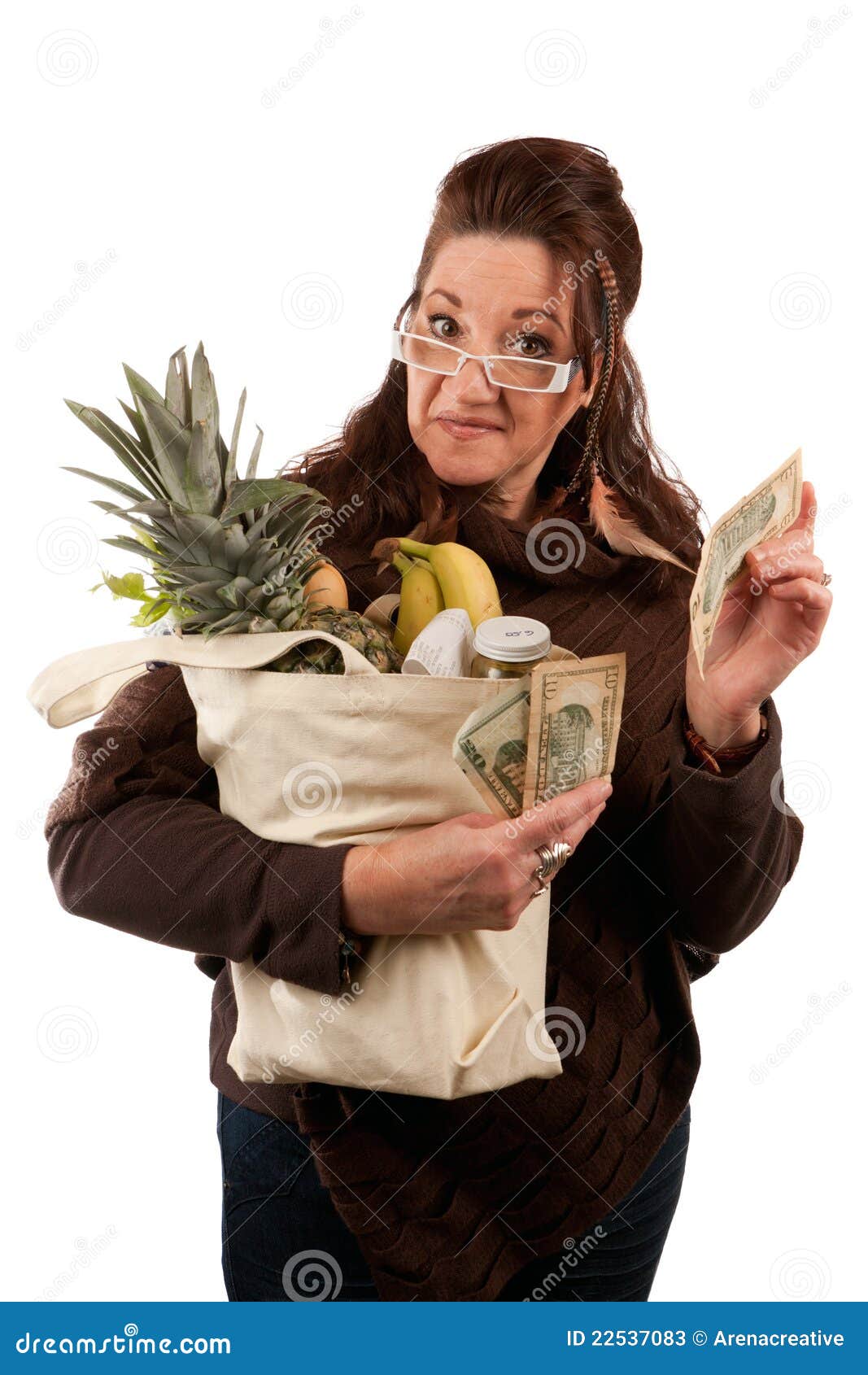 Smart Savvy Grocery Shopper Stock Image - Image of cash, middle: 22537083