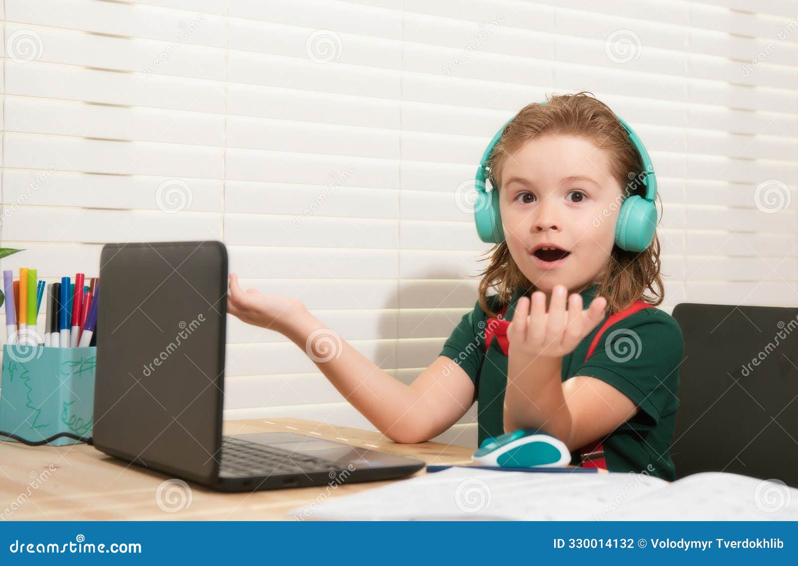 Smart School Boy at Home Writing Homework. Little Student with Notebook ...