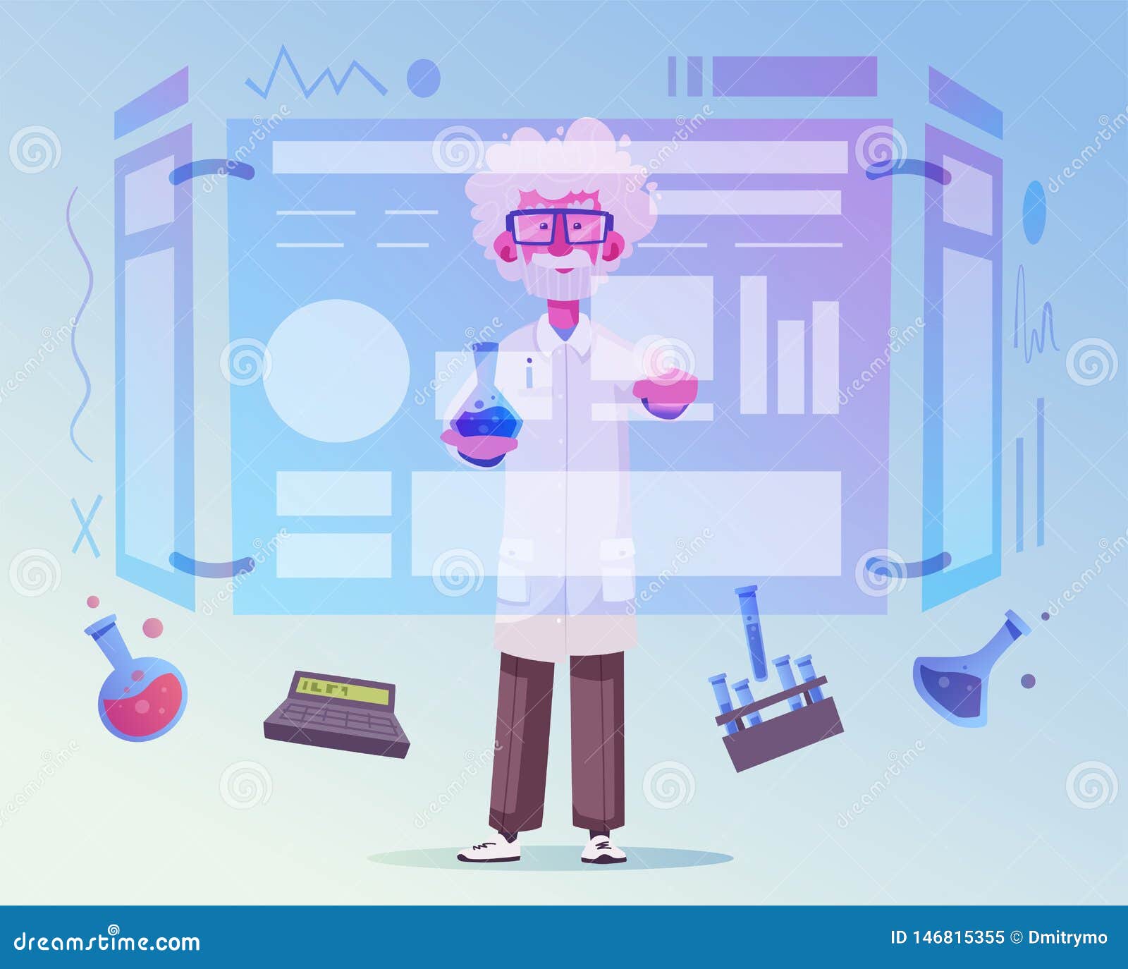 Smart Scientist Character. Cartoon Vector Illustration Stock Vector ...
