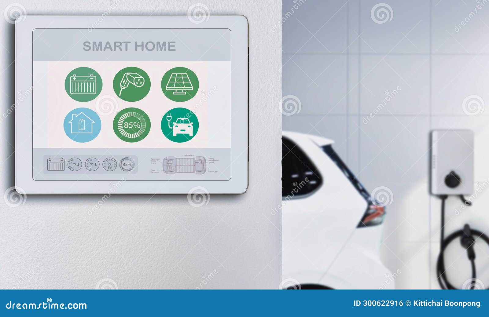 Smart Screen with Smart Home with Modern Living Room Stock Photo ...