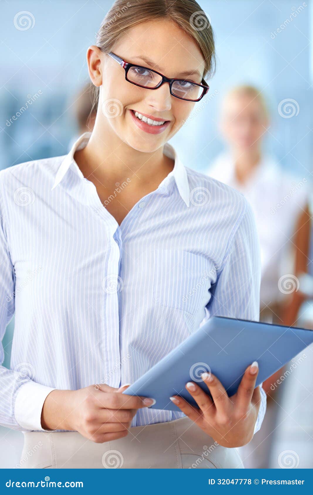 Smart secretary stock photo. Image of businesswoman, eyeglasses - 32047778