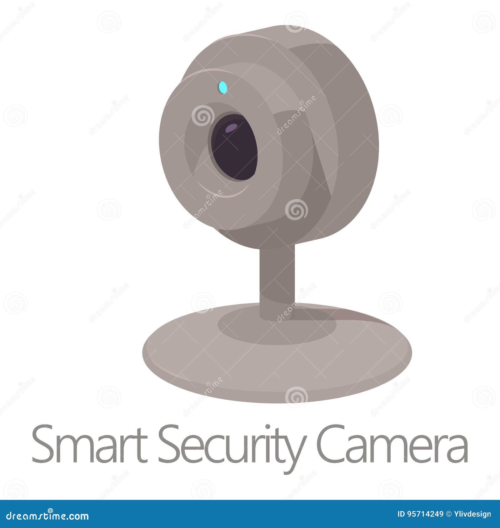 Smart Security Camera Icon, Cartoon Style Stock Vector - Illustration ...