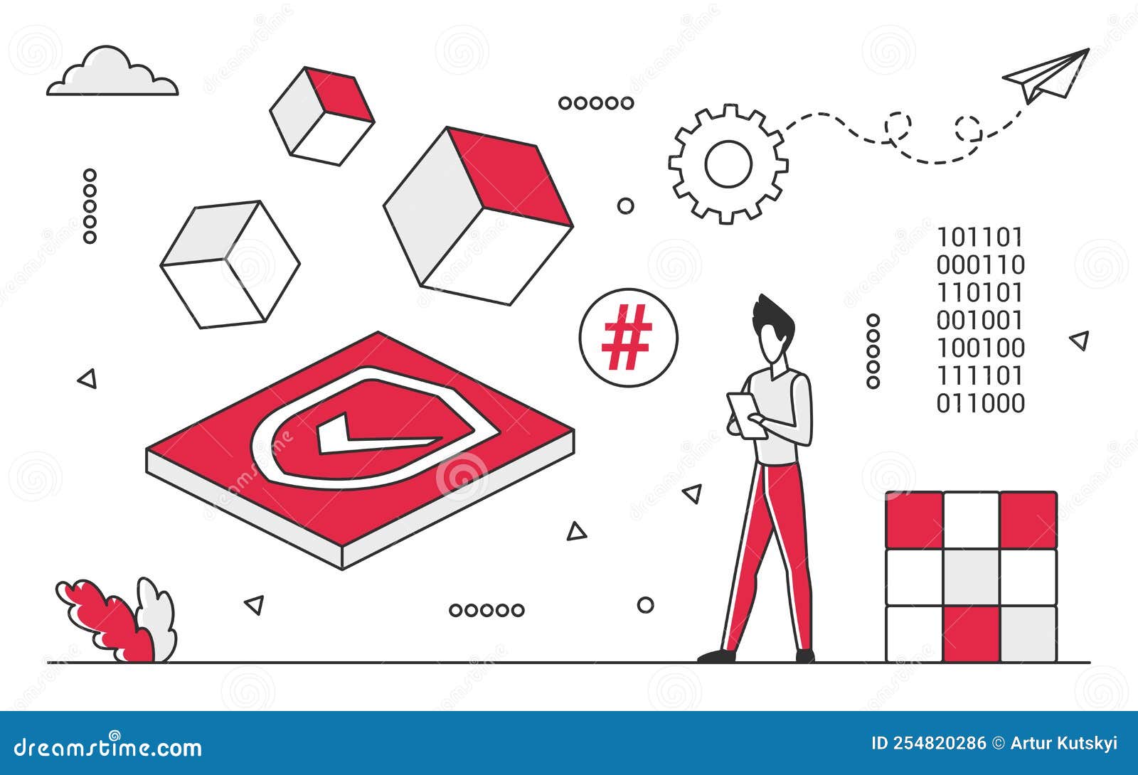 Smart Security System Concept Stock Vector - Illustration of smartphone ...