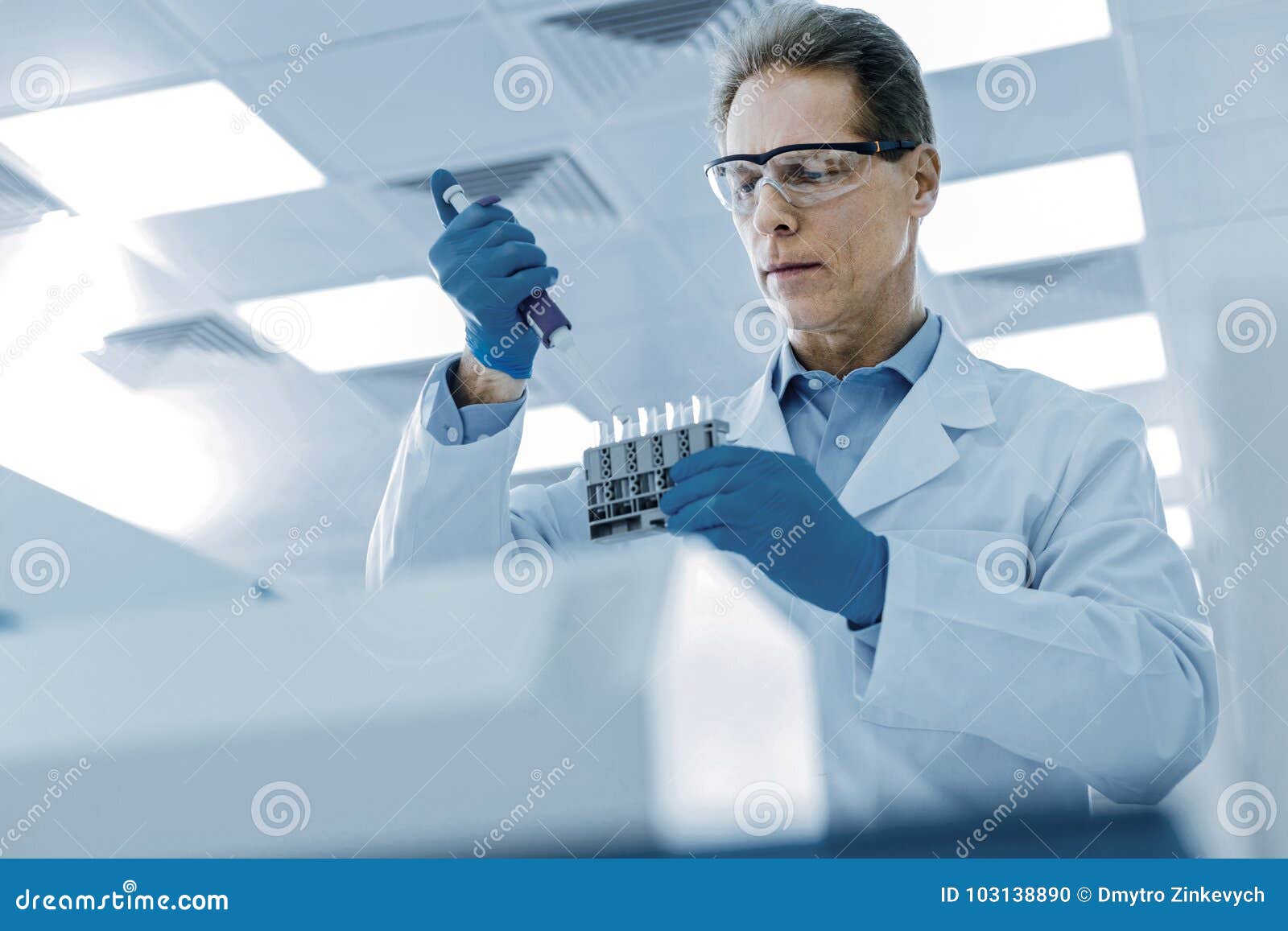 Smart Serious Man Working in the Lab Stock Photo - Image of clinic ...