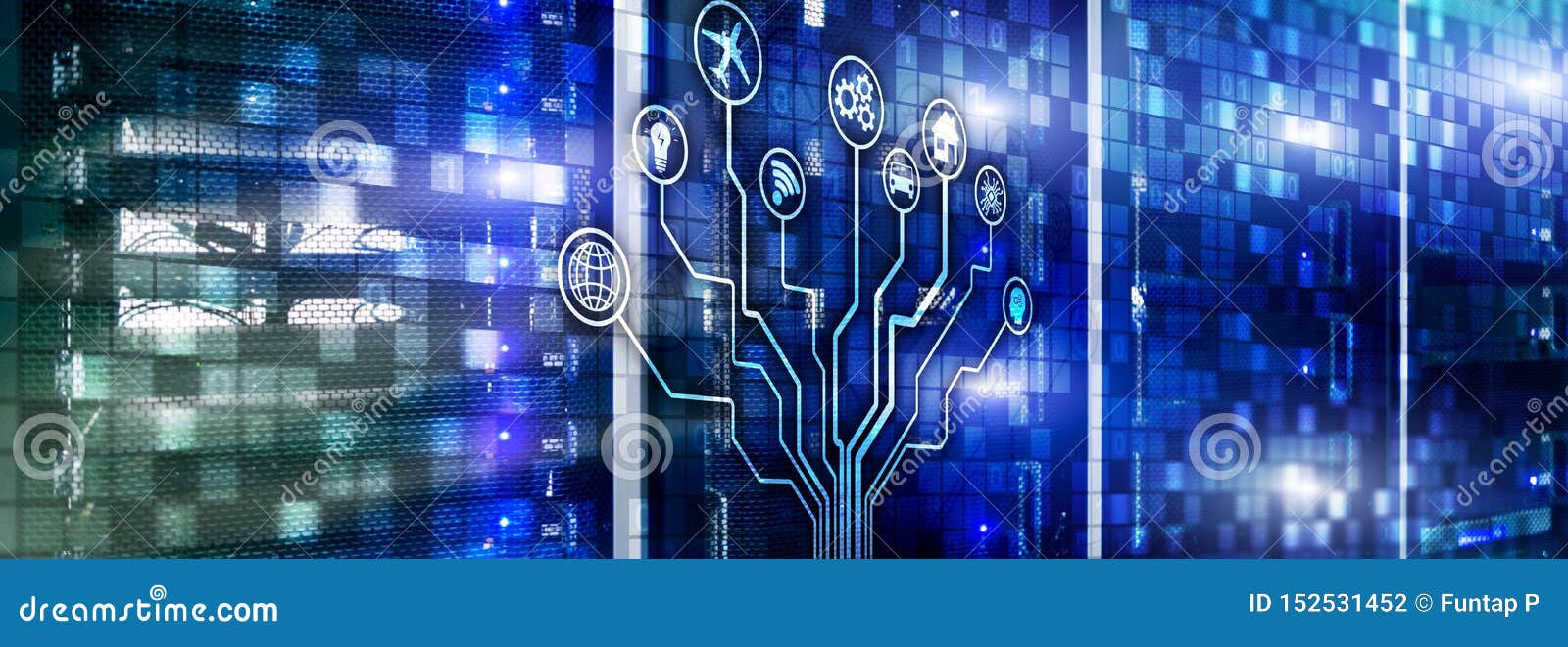 Smart Server Concept. IOT Internet of Things. ICT Information ...