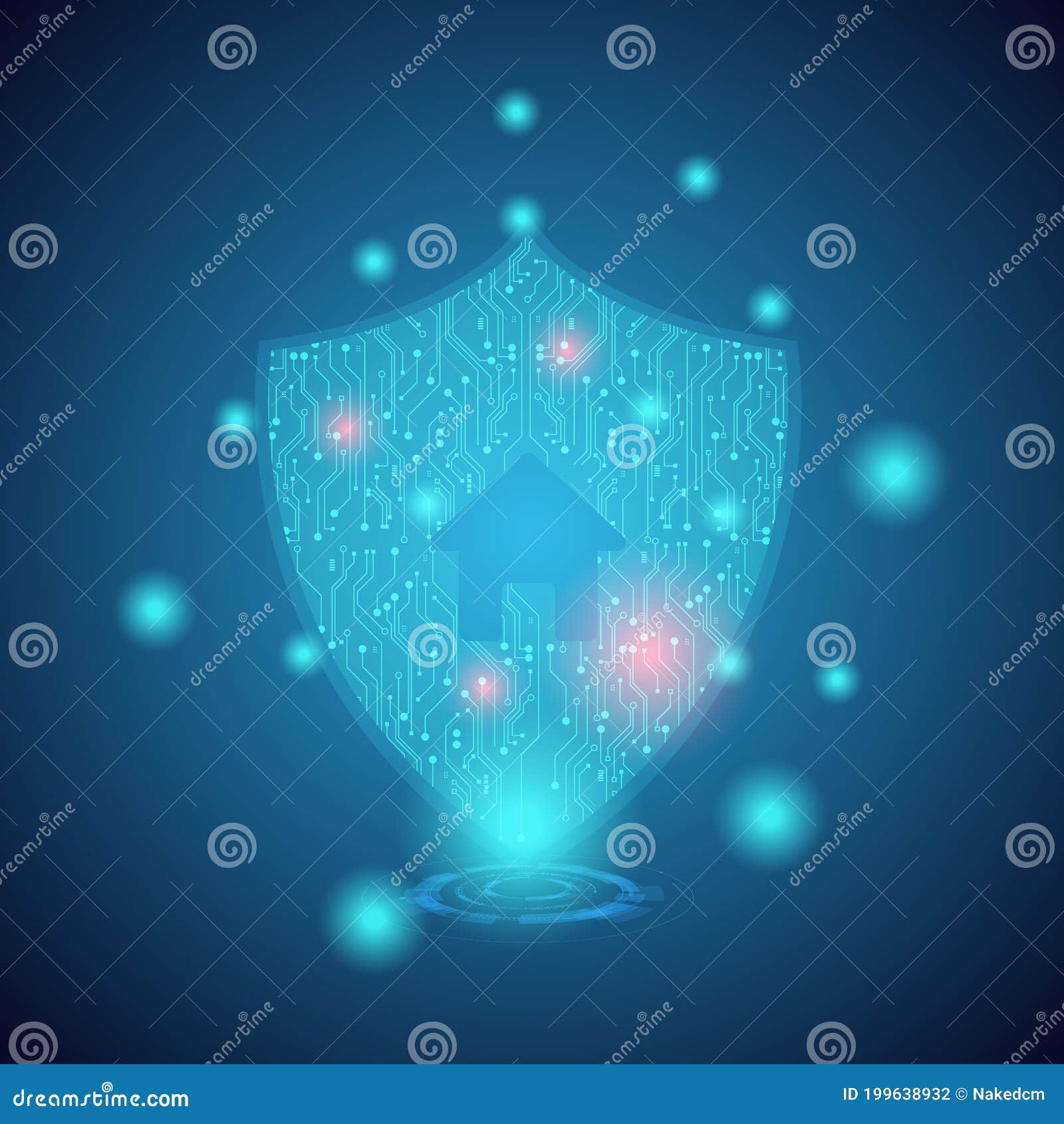 Smart Shield Protection Intelligent Technology Background Stock Vector ...