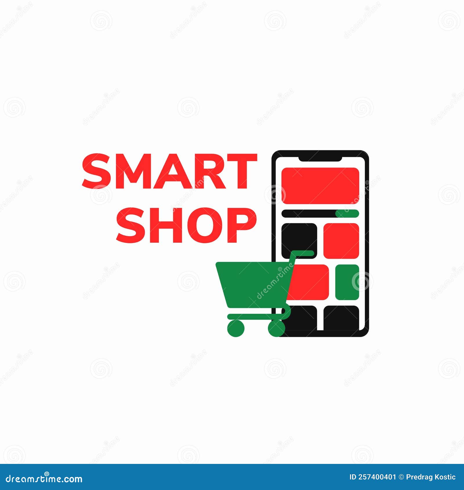 Smart shop logo design stock illustration. Illustration of font - 257400401