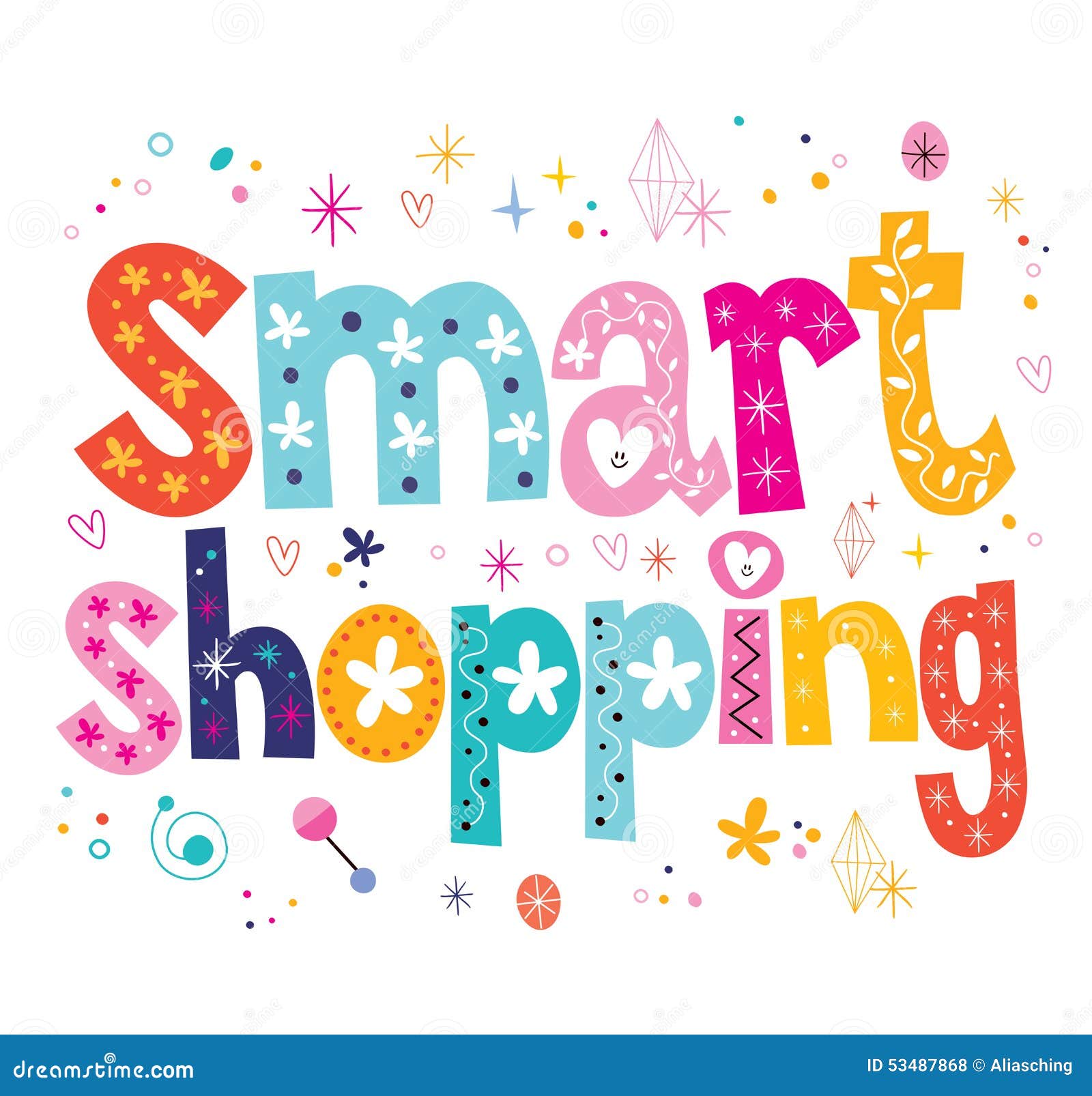 Smart shopping stock vector. Illustration of text, purchase - 53487868