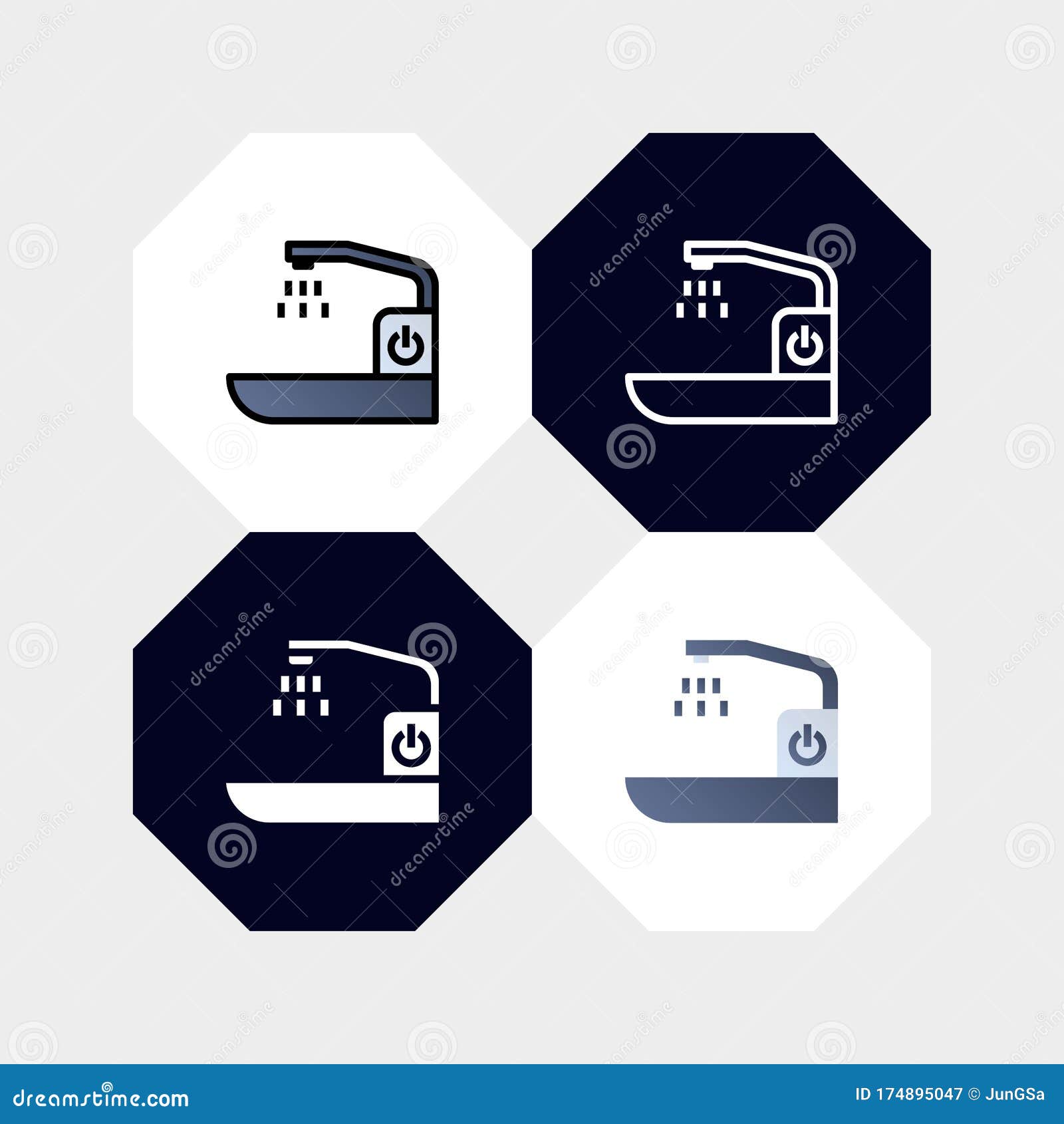Smart Sink Faucet Icon Logo Vector Illustration Stock Vector ...