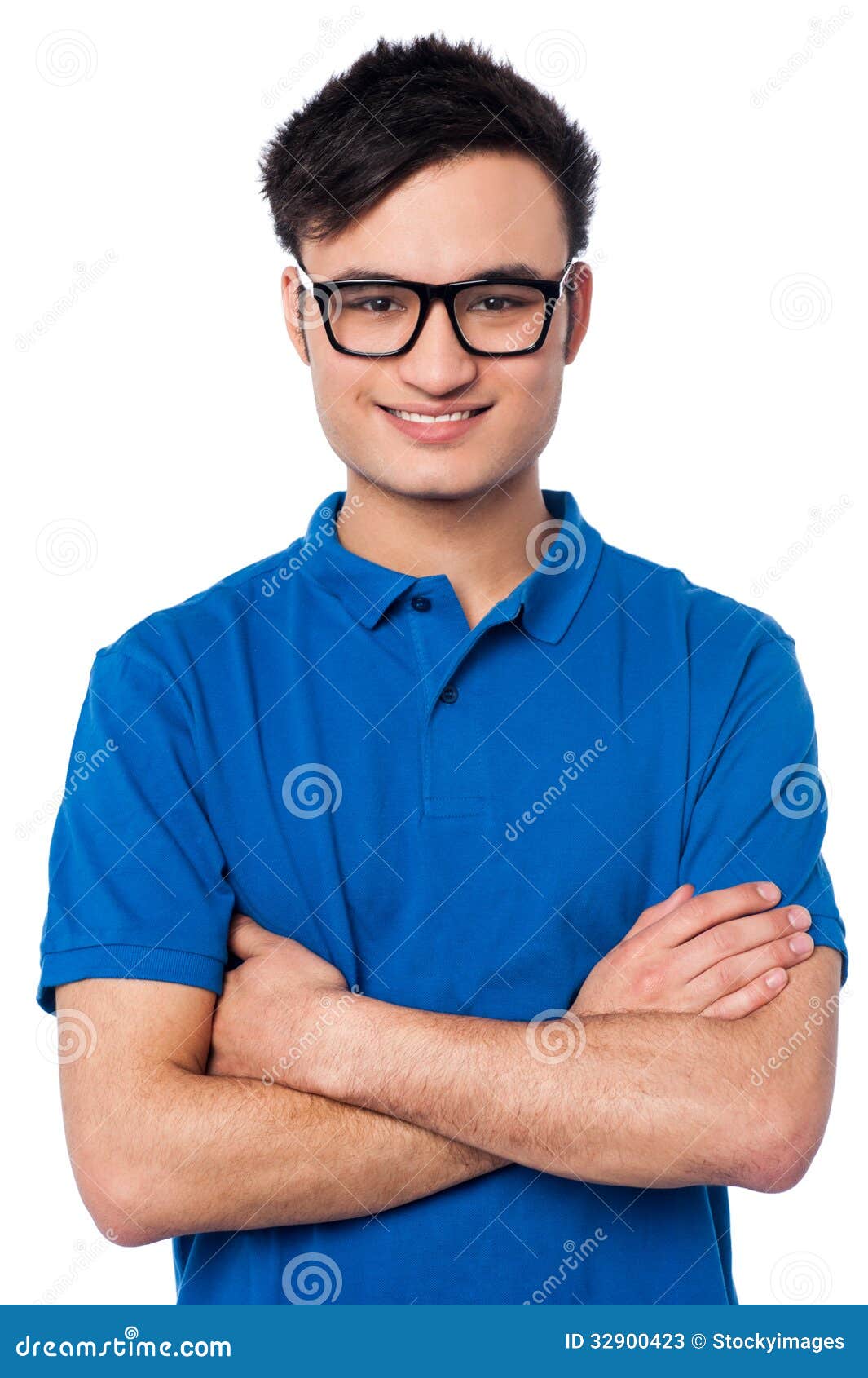 Smart Smiling Guy Wearing Spectacles Stock Image - Image of model ...