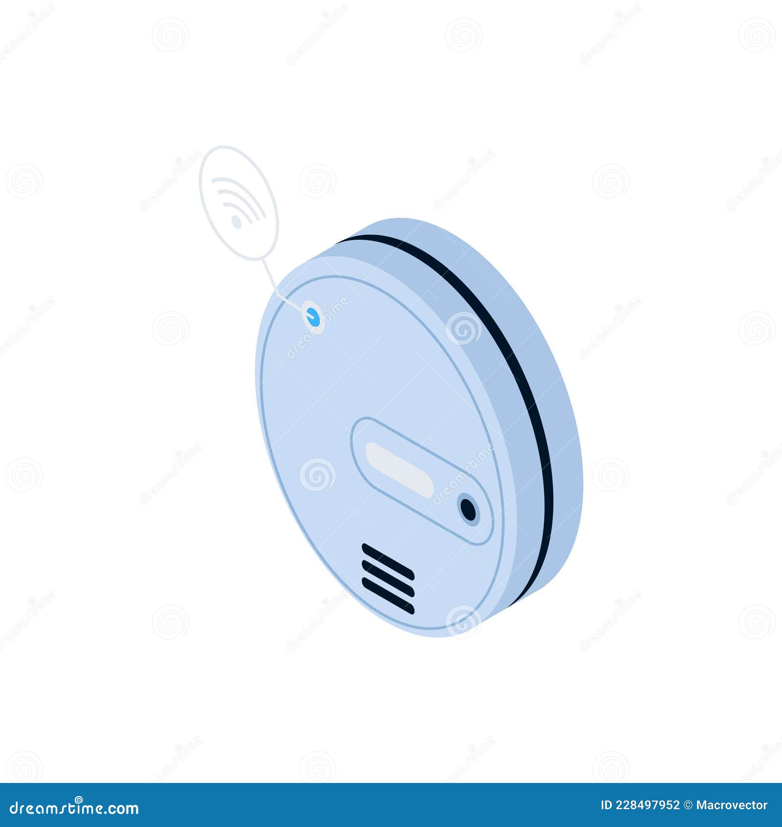 Isometric Smoke Detector stock vector. Illustration of device - 228497952