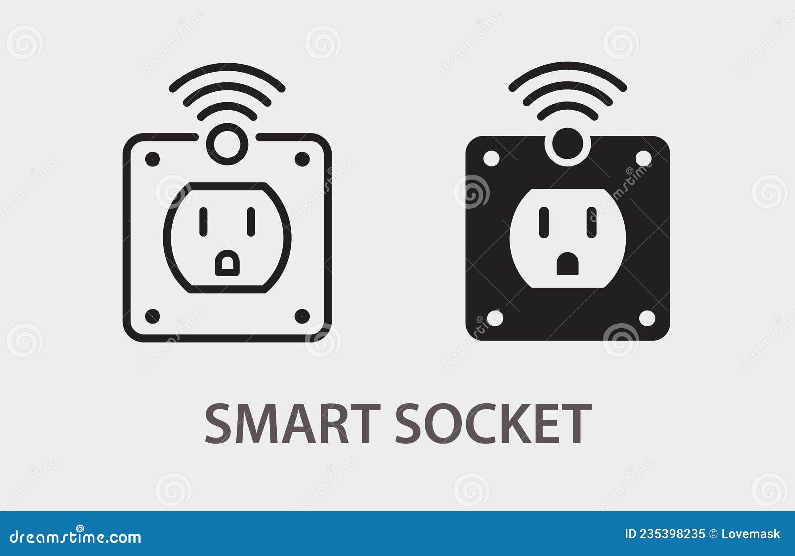 Smart Socket Icon on White Background. Vector Illustration. Stock ...