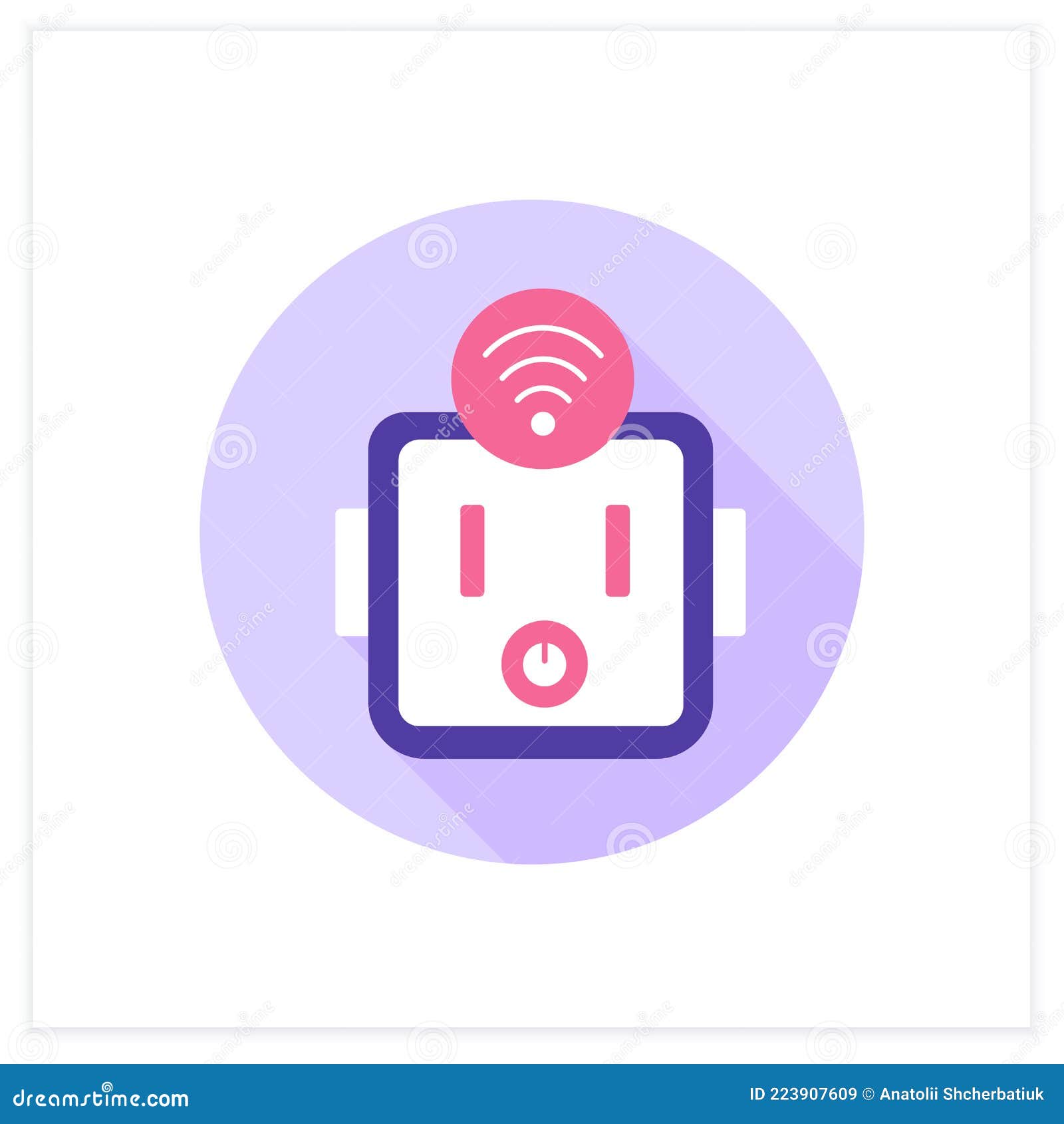 Smart Socket Outlet Flat Icon Stock Vector - Illustration of socket ...