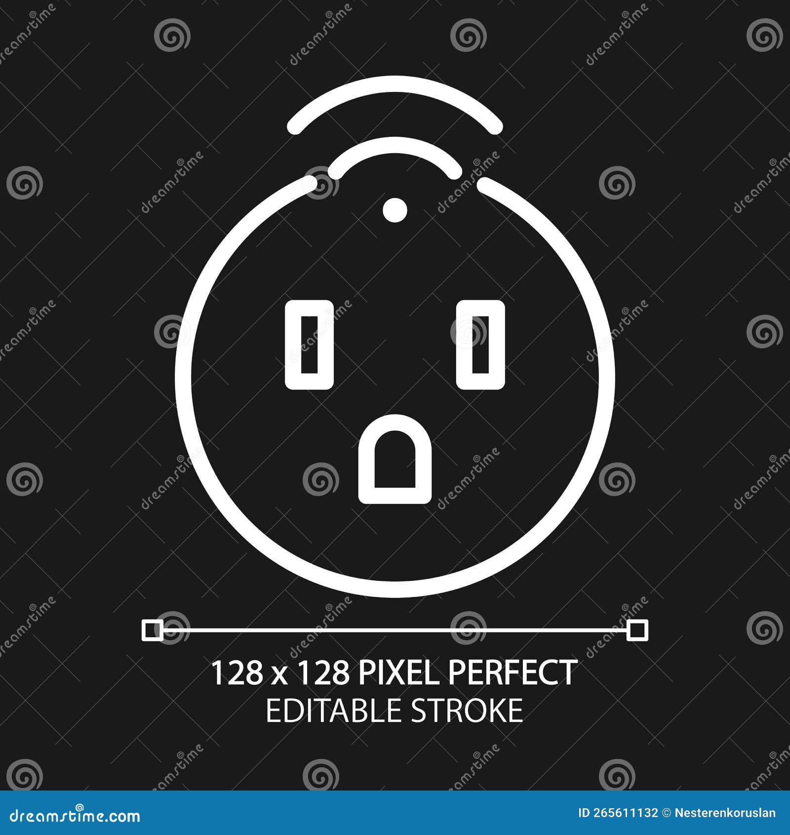 Smart Socket Pixel Perfect White Linear Icon for Dark Theme Stock ...