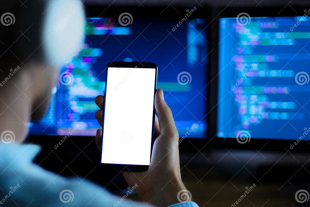 Software Developer, Freelancer Working with Program Code Stock Photo - Image of concept ...