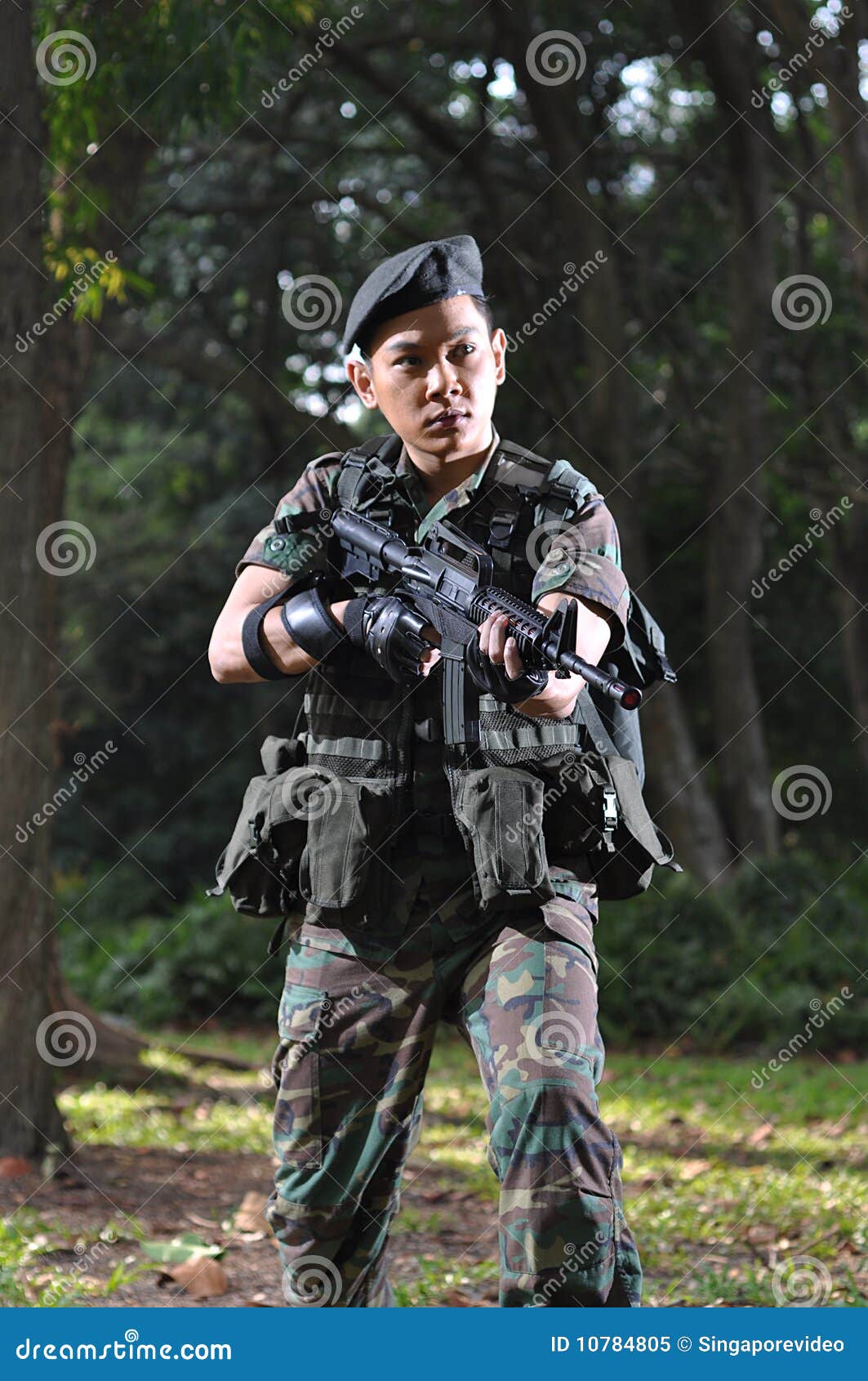 Smart Soldier Defending the Country Stock Image - Image of rifle ...