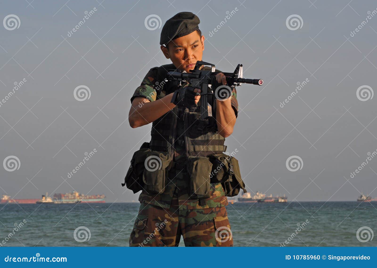 Smart Soldier Defending the Country Stock Photo - Image of asian ...