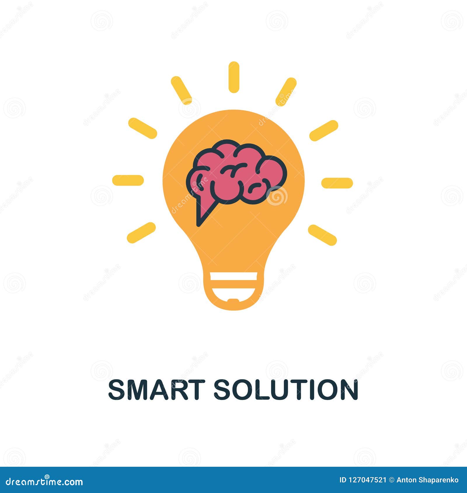 Smart Solution Flat Icon. Monochrome Style Design from Online Education ...