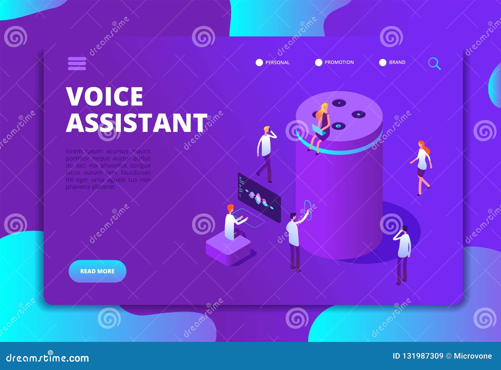 Smart Speaker Concept. Voice Assistant, 4ir Digital Command Center and ...