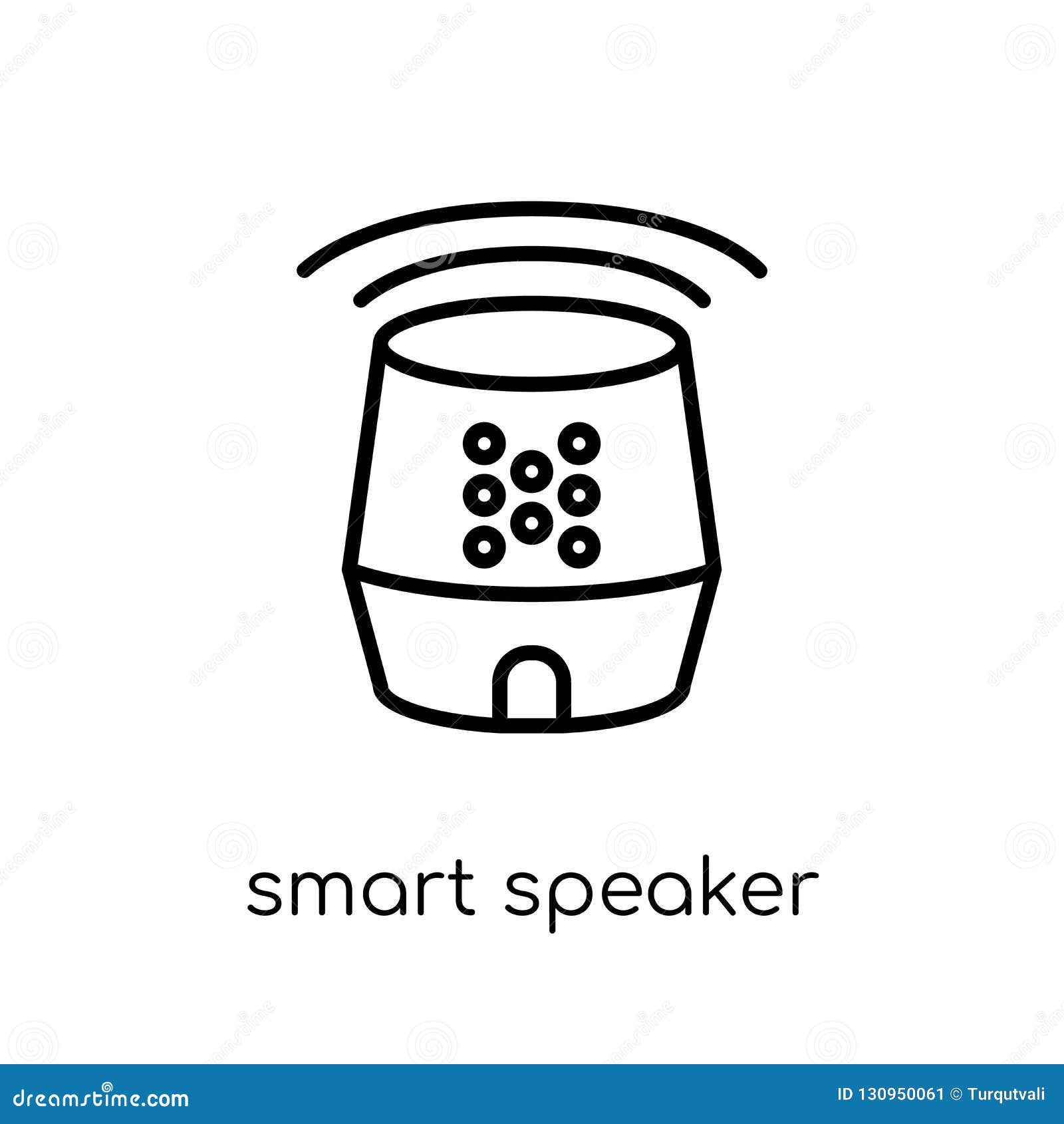 Smart Speaker Icon. Trendy Modern Flat Linear Vector Smart Speak Stock ...