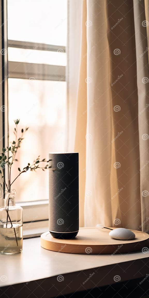 Smart Speaker in Naturalist Aesthetic with Selective Focus Stock ...