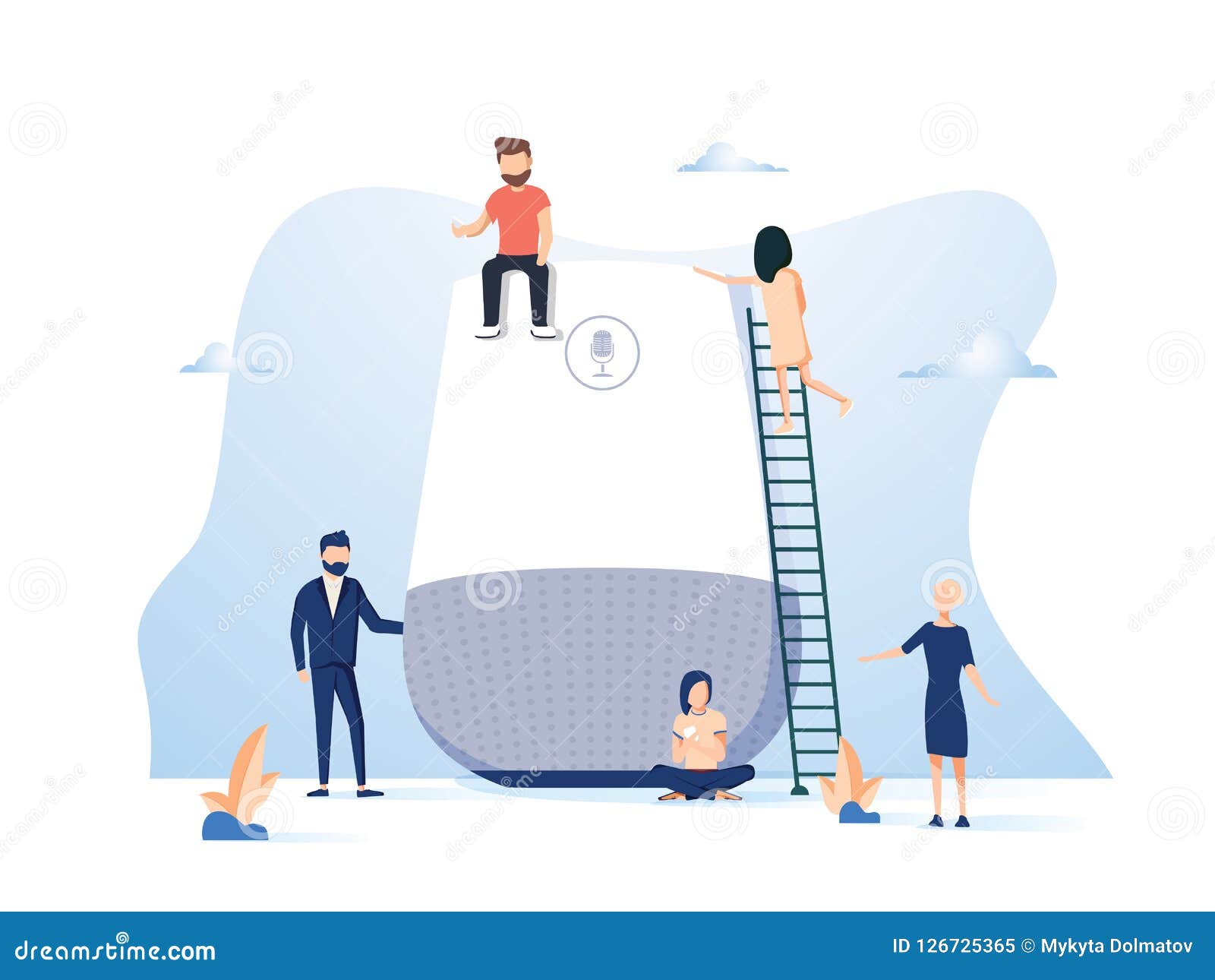 Smart Speaker with Virtual Assistant Concept Vector Illustration of ...