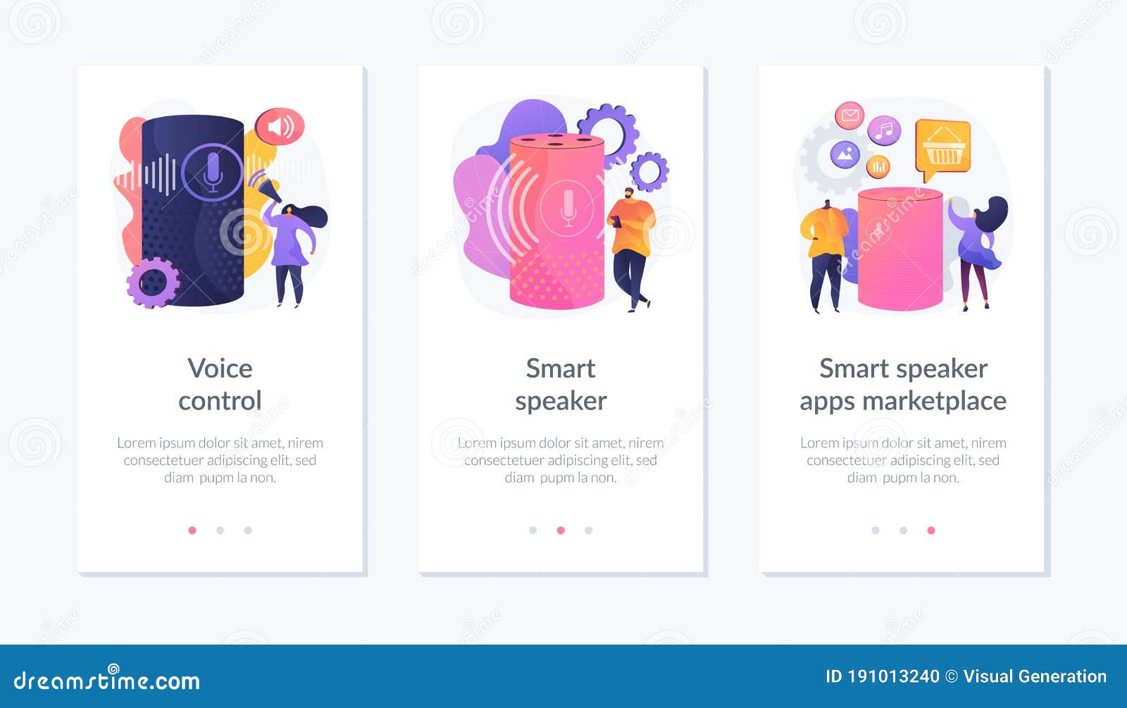 Smart Speaker Voice Assistant App Interface Template. Stock Vector ...