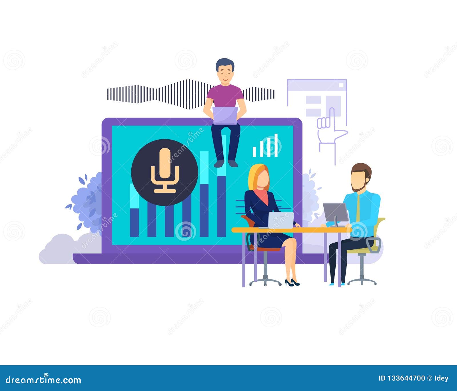 Smart Speaker or Voice Assistant. Artificial Intelligence, Digital ...