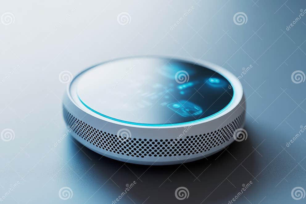 Smart Speaker with Voice Assistant on a Sleek Surface in a Modern ...