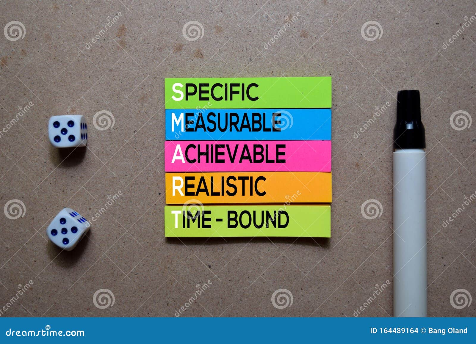Specific Measurable Actionable Realistic Timebound On Blue Royalty-Free ...