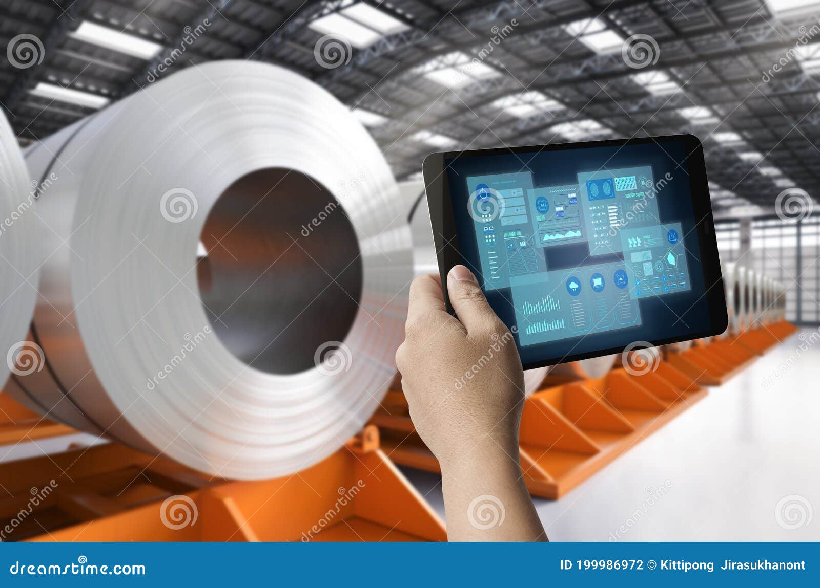 Smart steel factory stock photo. Image of controller - 199986972
