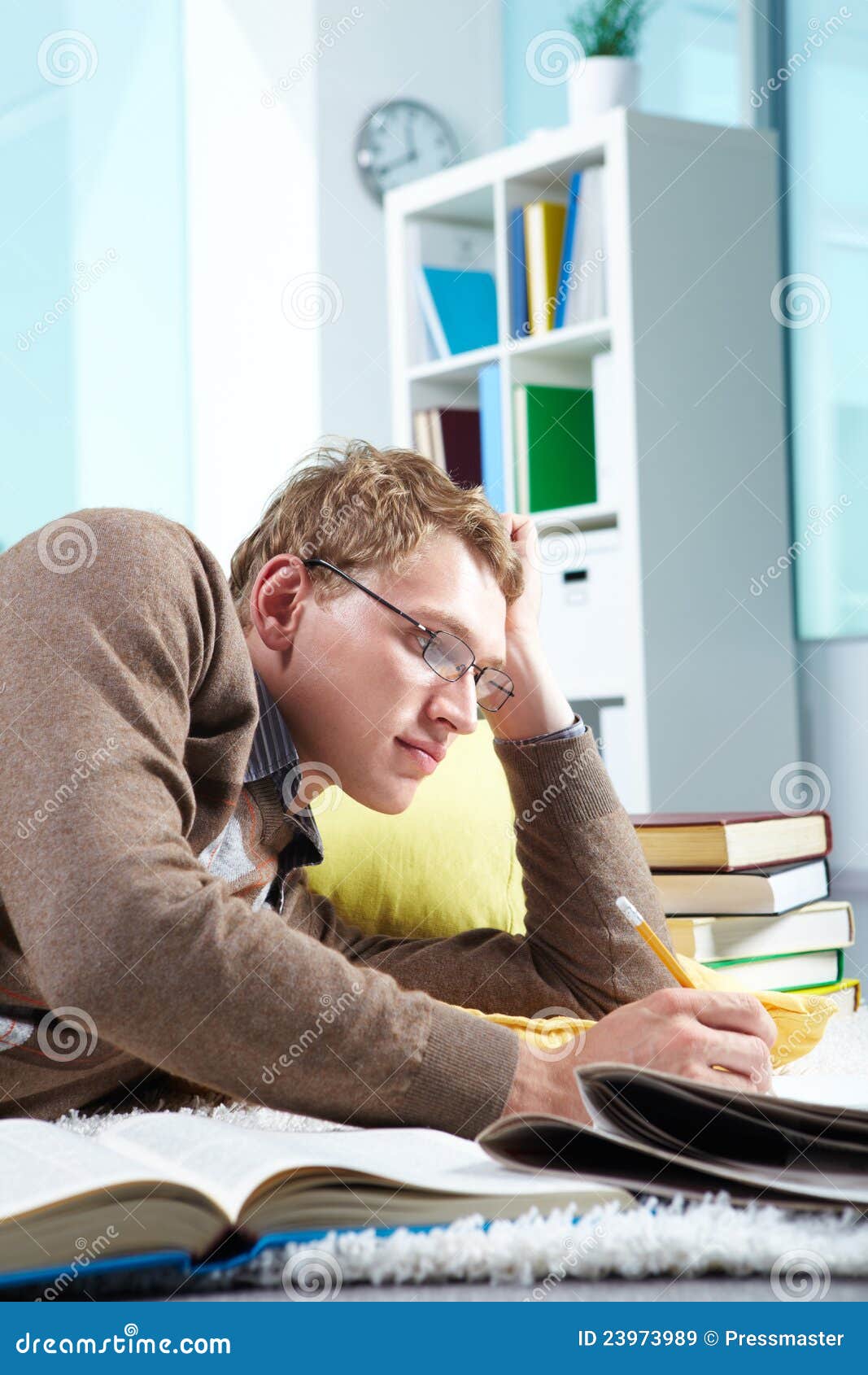 Smart student stock image. Image of masculine, knowledge - 23973989