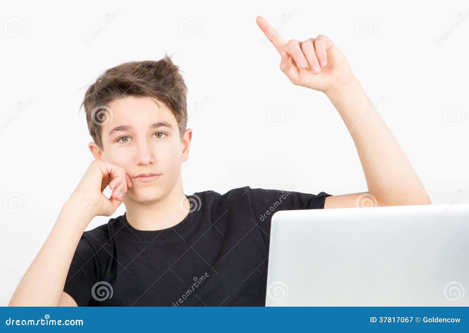 Smart Student Has a Question Stock Image - Image of desk, classroom ...