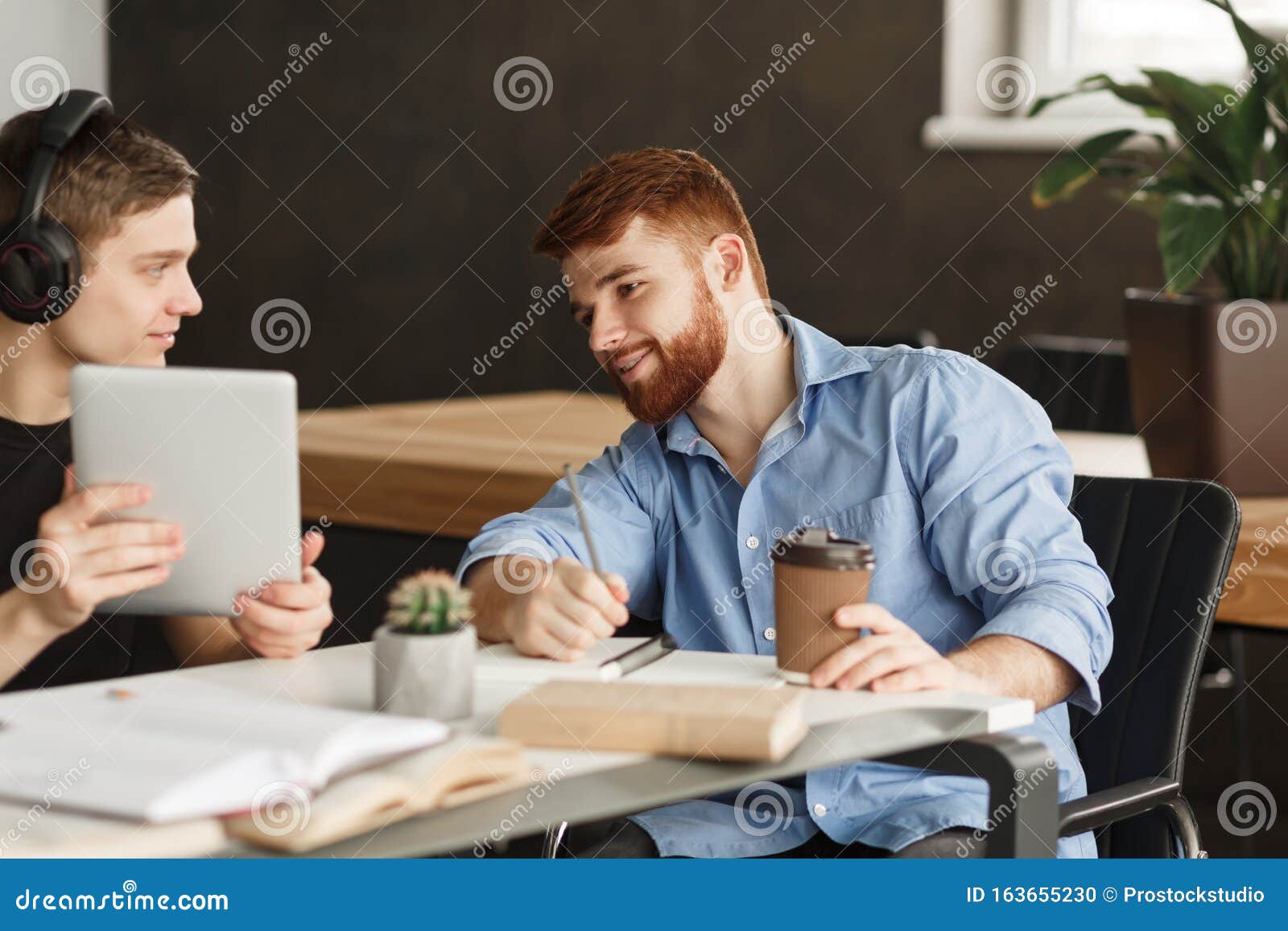 Smart Student Helping His Classmate with Homework Stock Photo - Image ...