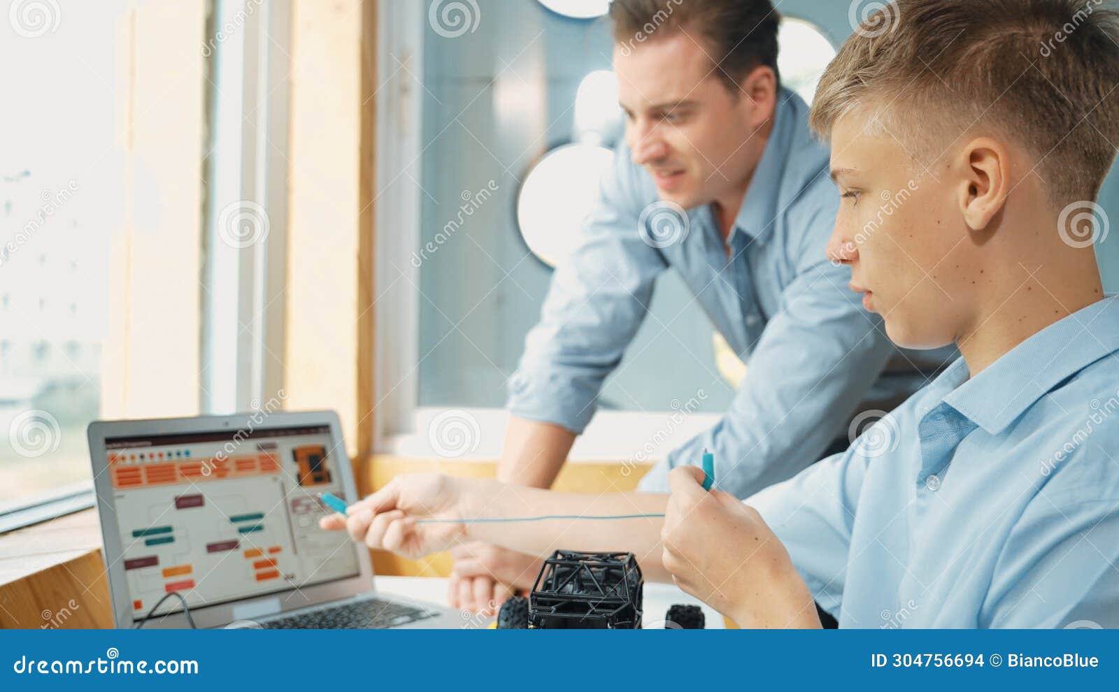 Student Present Coding Program and Car Model To Skilled Teacher ...