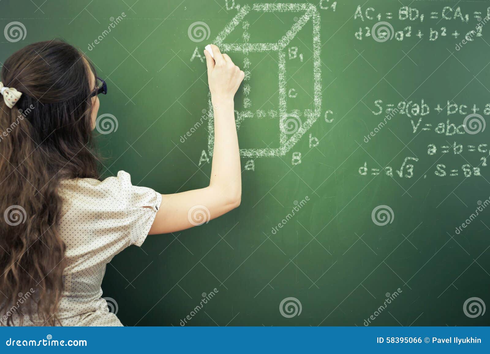Smart Student or Teacher Drawing Mathematic Formula at Blackboard Stock ...